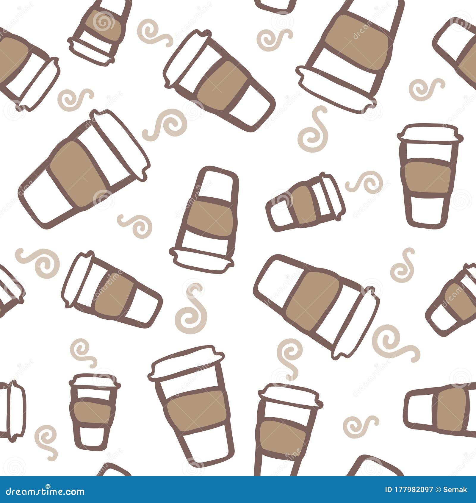Vector Paper Coffee Cup Seamless Pattern Stock Vector - Illustration of ...