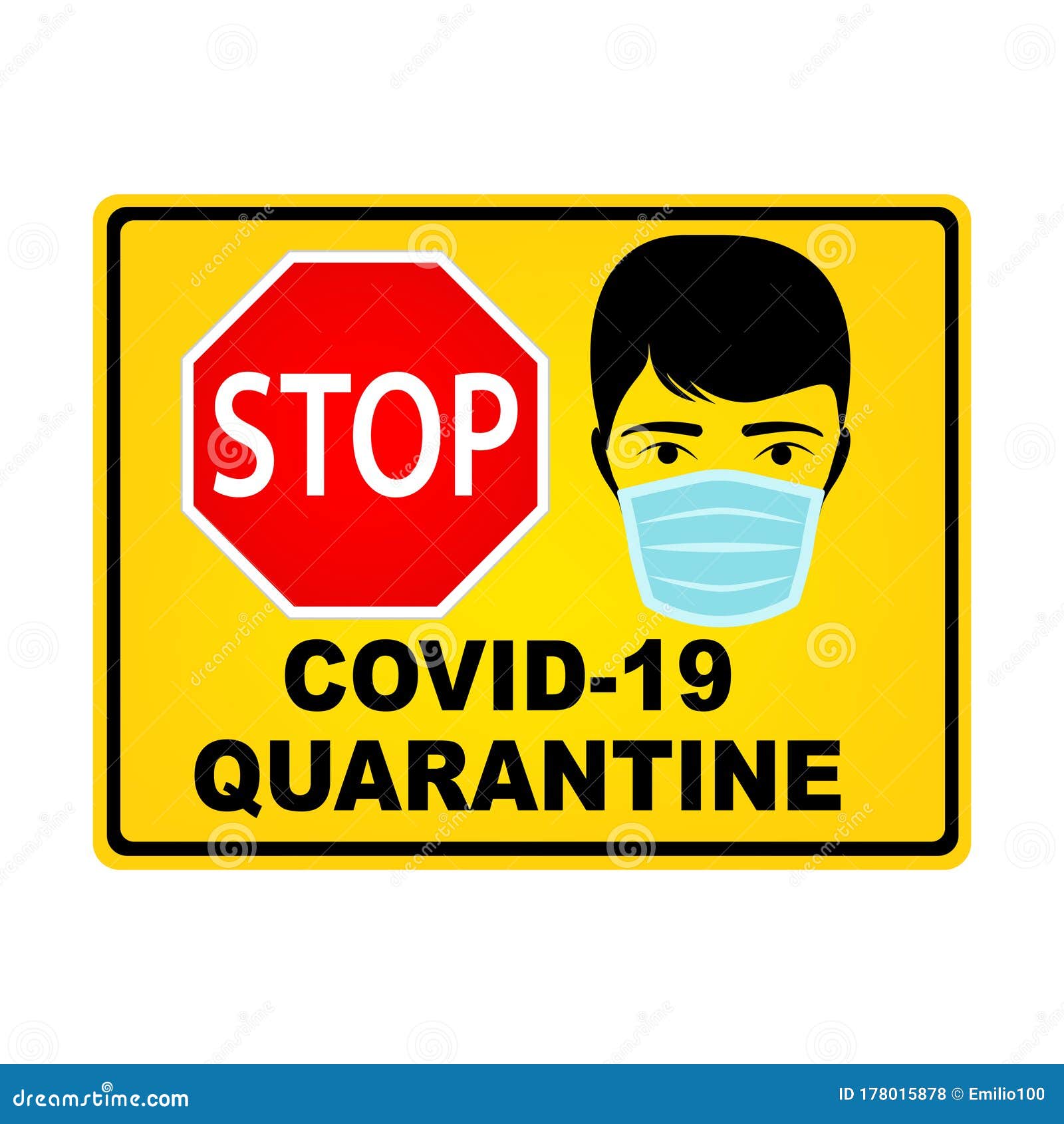 COVID-19 Quarantine Stop Sign, Vector Design Stock Vector ...