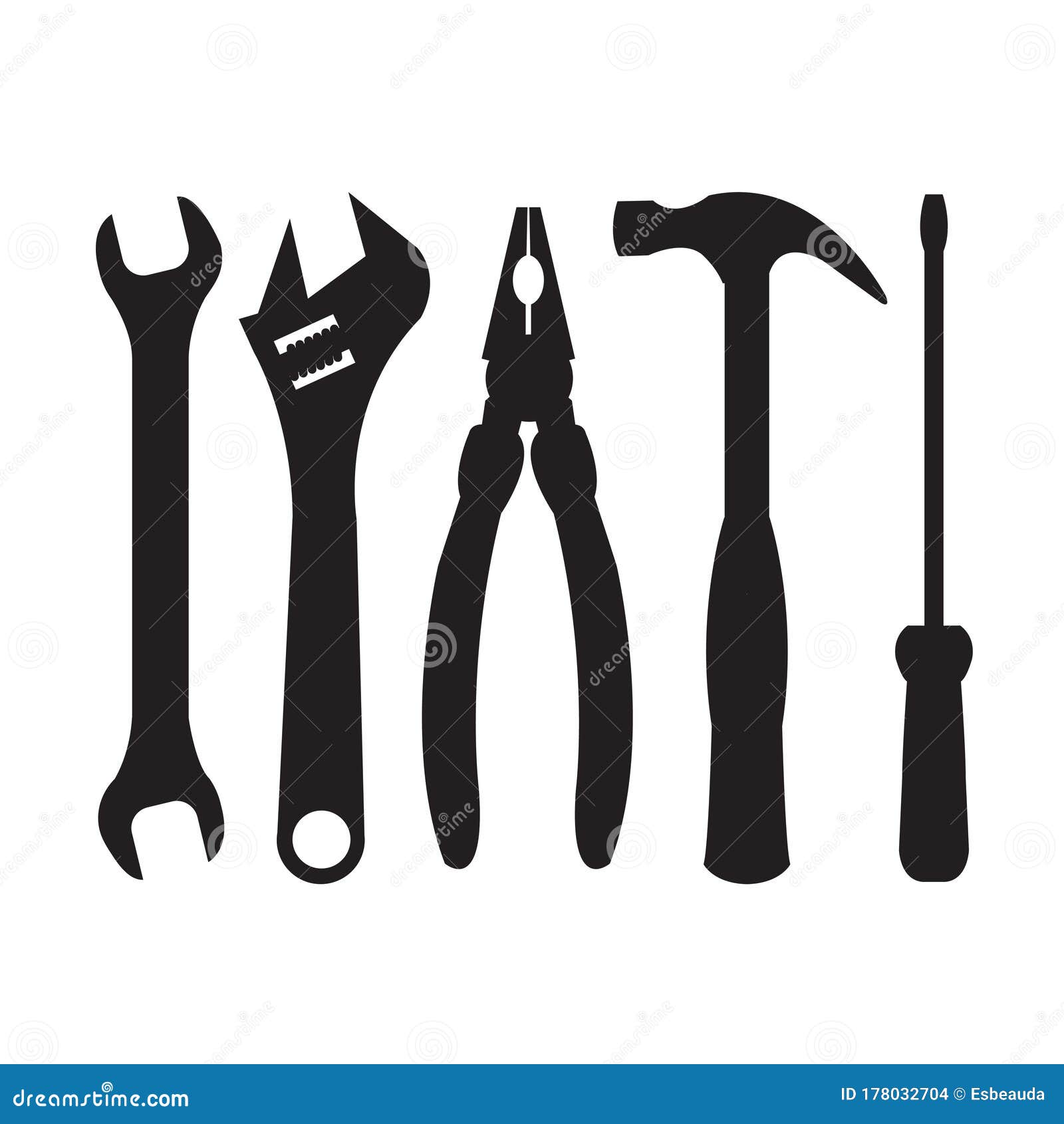 Set of hardware tools stock vector. Illustration of screwdriver - 178032704