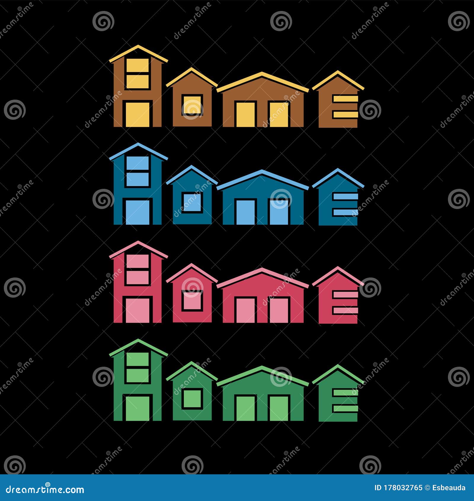 Colorful modern house icon stock vector. Illustration of cute - 178032765