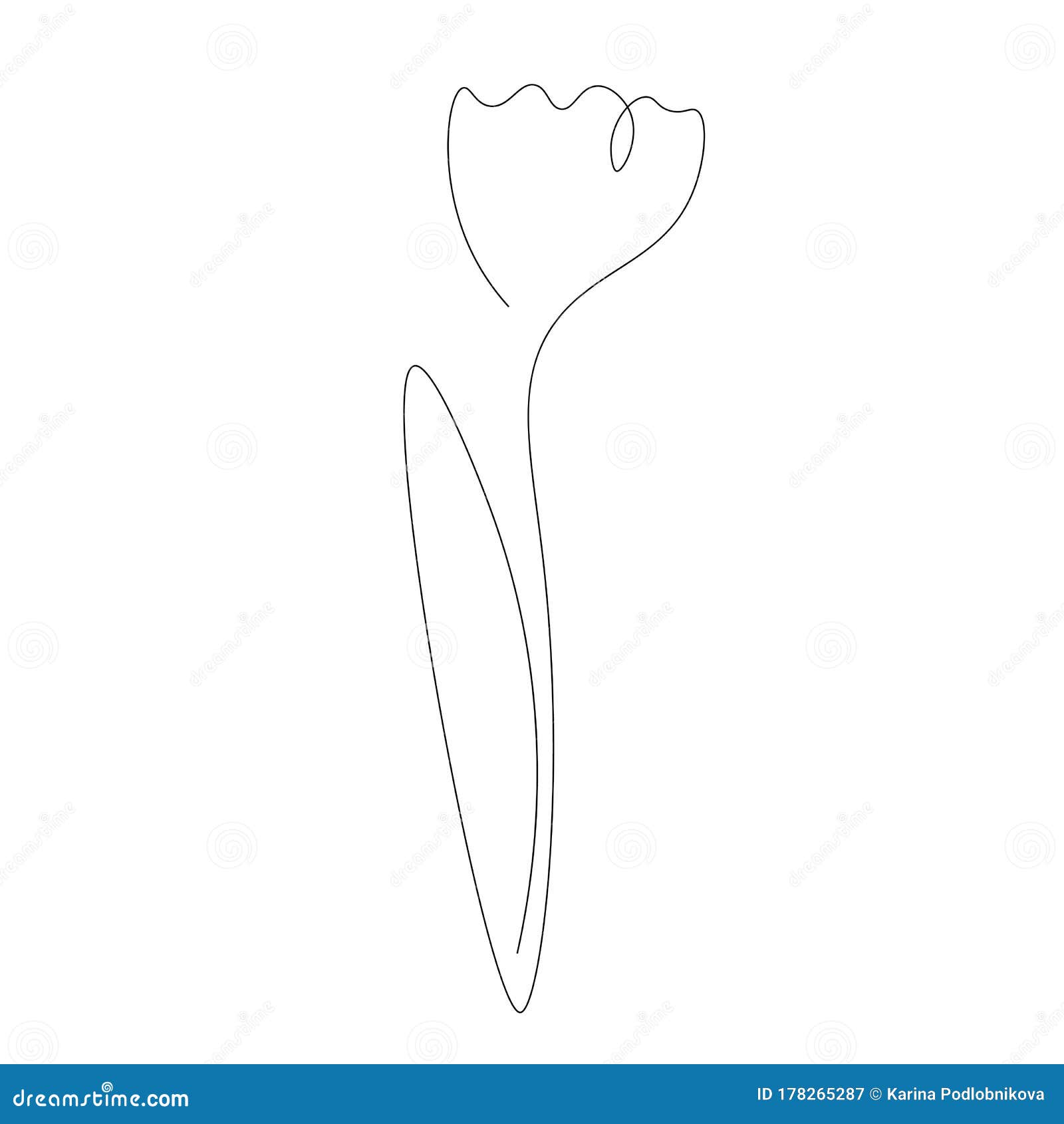 Flower One Line Drawing Design Stock Illustration - Illustration of ...