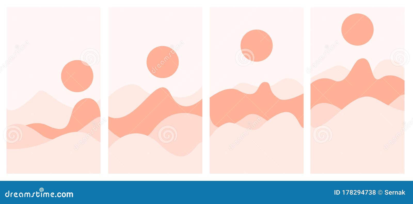 Vector Abstract Sunrise and Sunset Wallpaper Illustrations Stock Vector ...