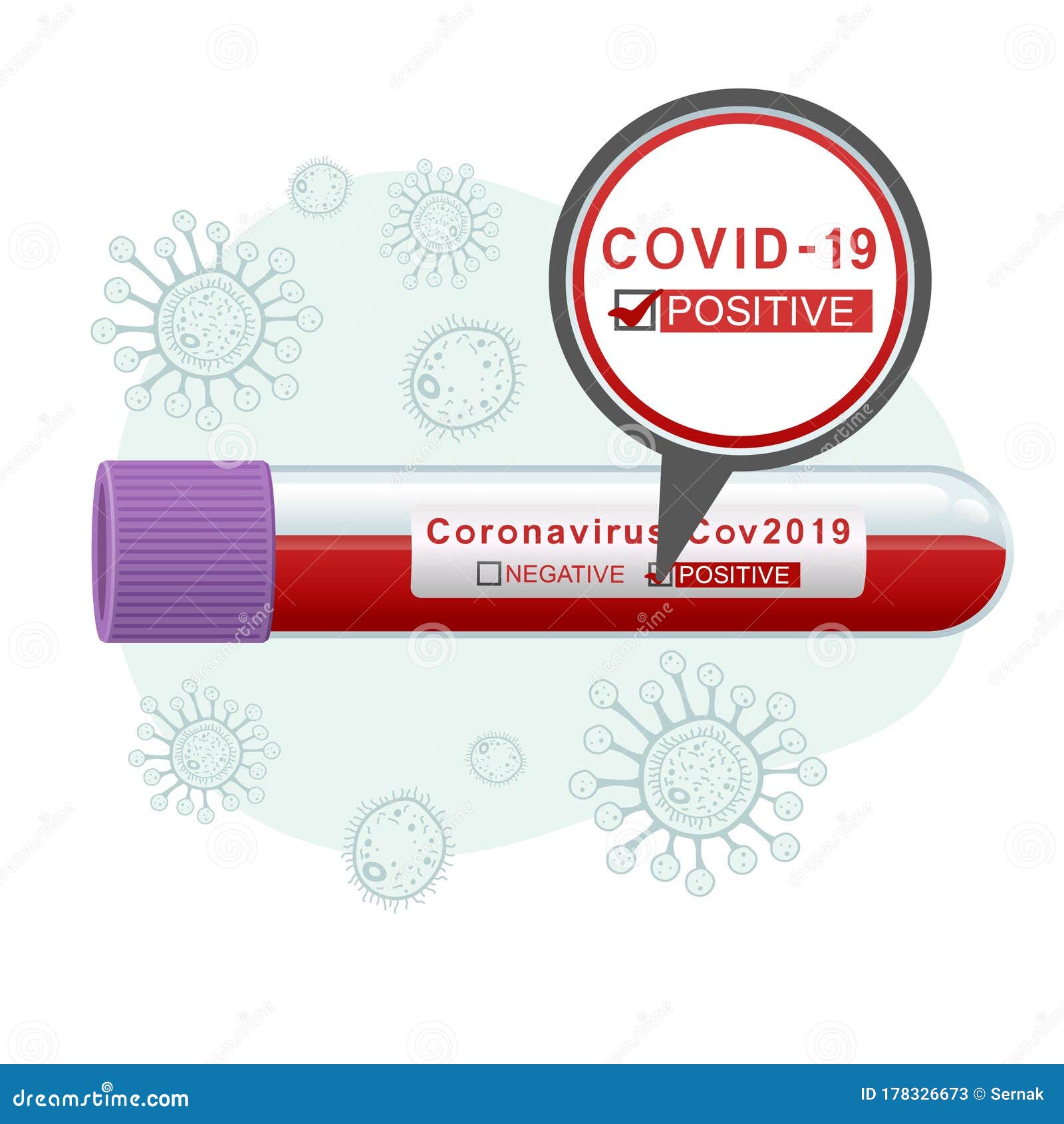 Vector Covid-19 Test Tube with Positive Result Stock Vector ...