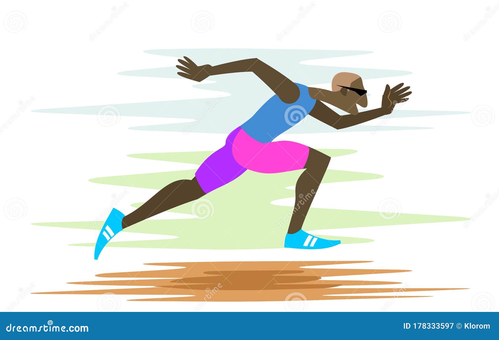 Cartoon Runner Character Black Stock Vector - Illustration of body ...