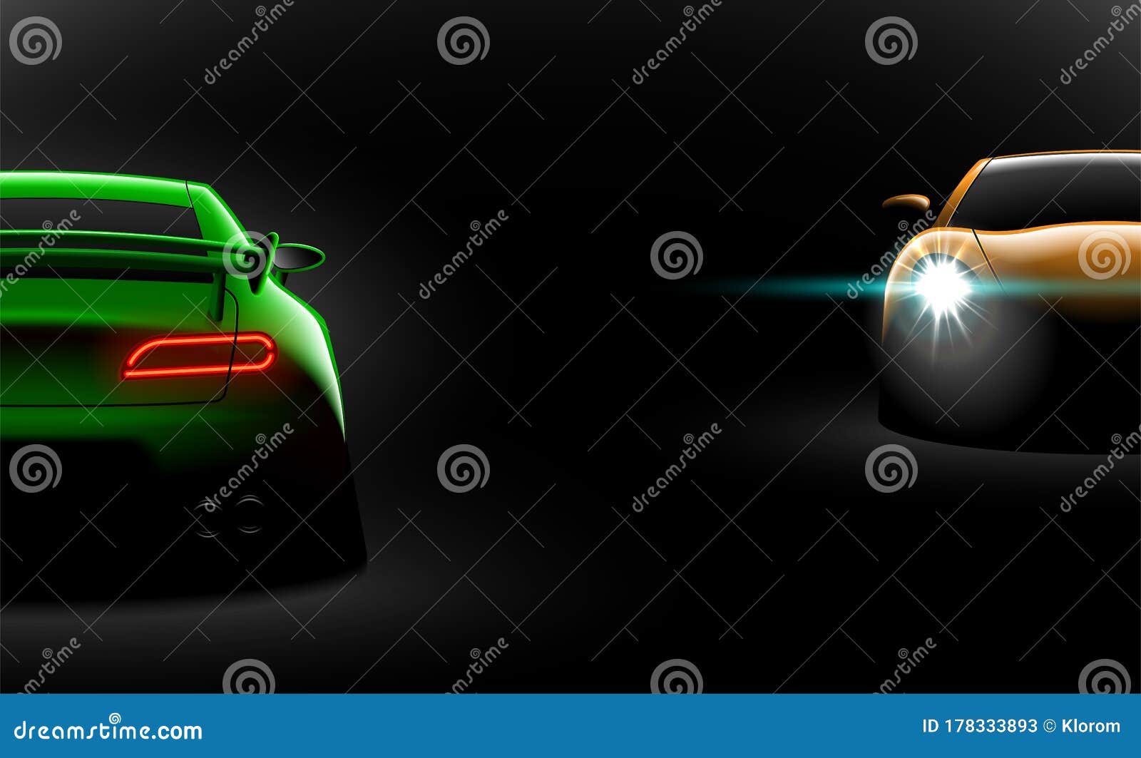 Realistic Car Headlights. Train Front Light Beams, Transparent Bright ...