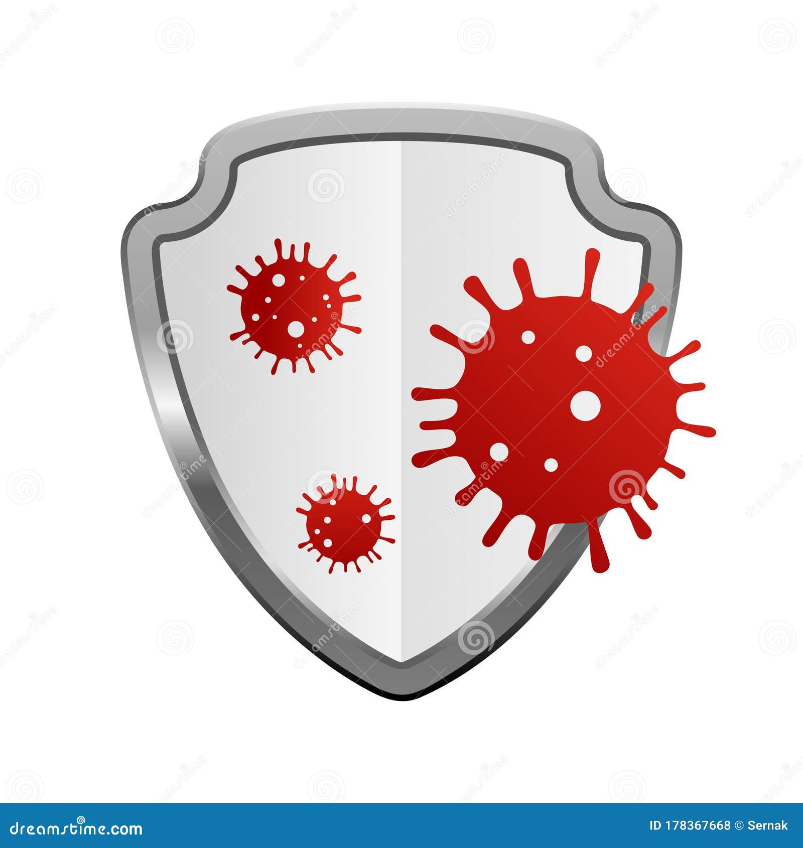 Vector Virus Protection Shield Metallic Stock Vector - Illustration of ...
