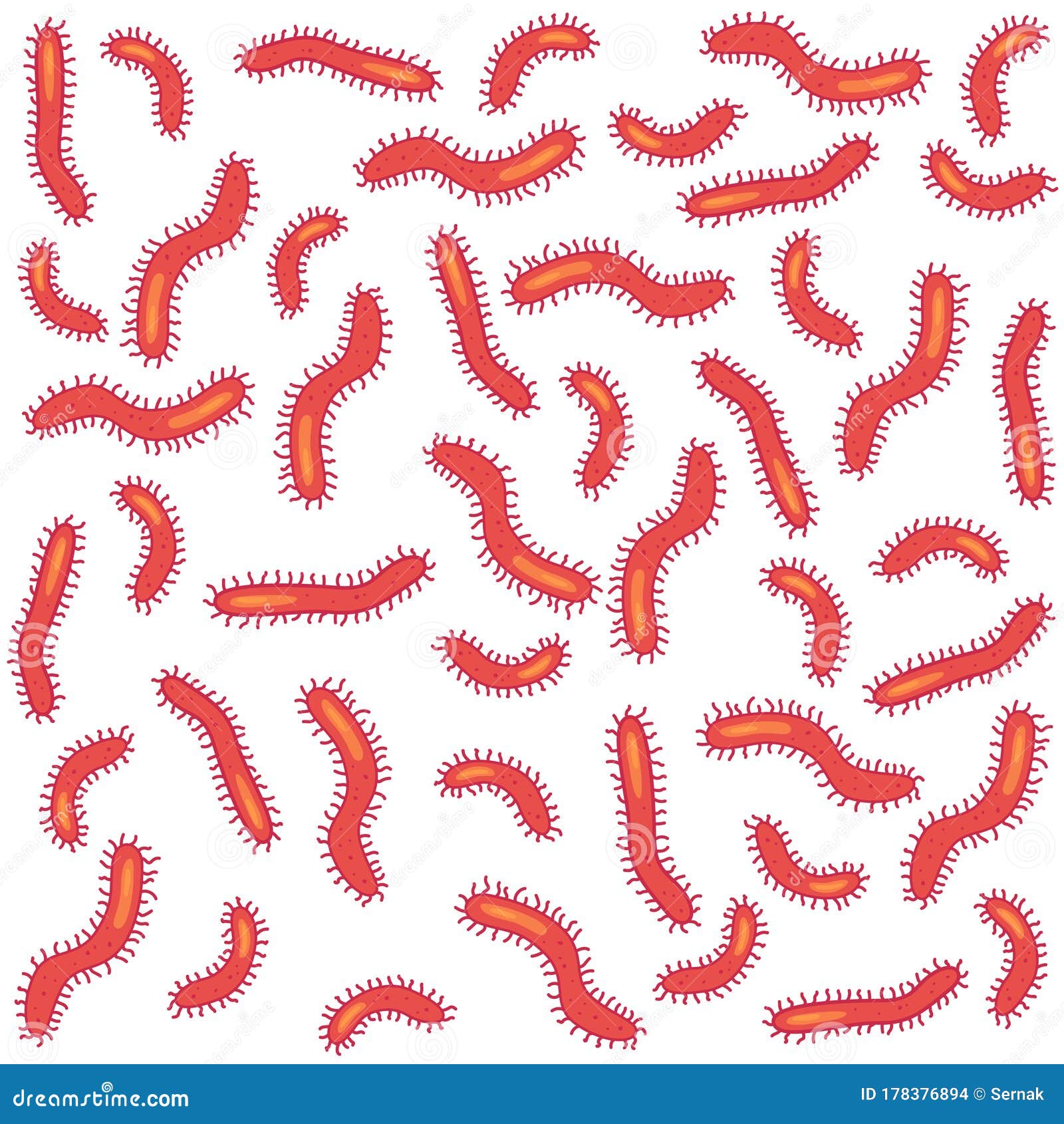 Vector Seamless Bacteria Pattern Background. Stock Vector ...