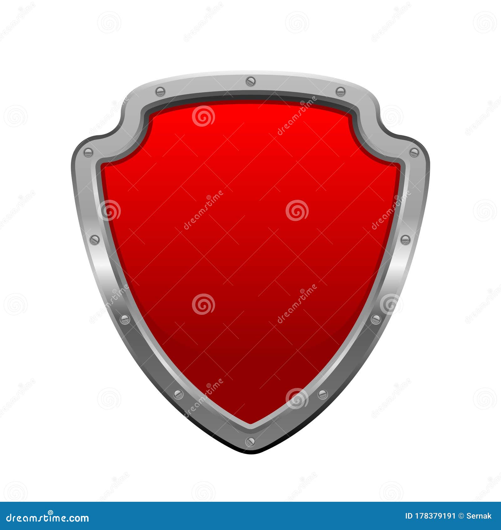 Red Metallic Protection Shield Vector Stock Vector - Illustration of ...