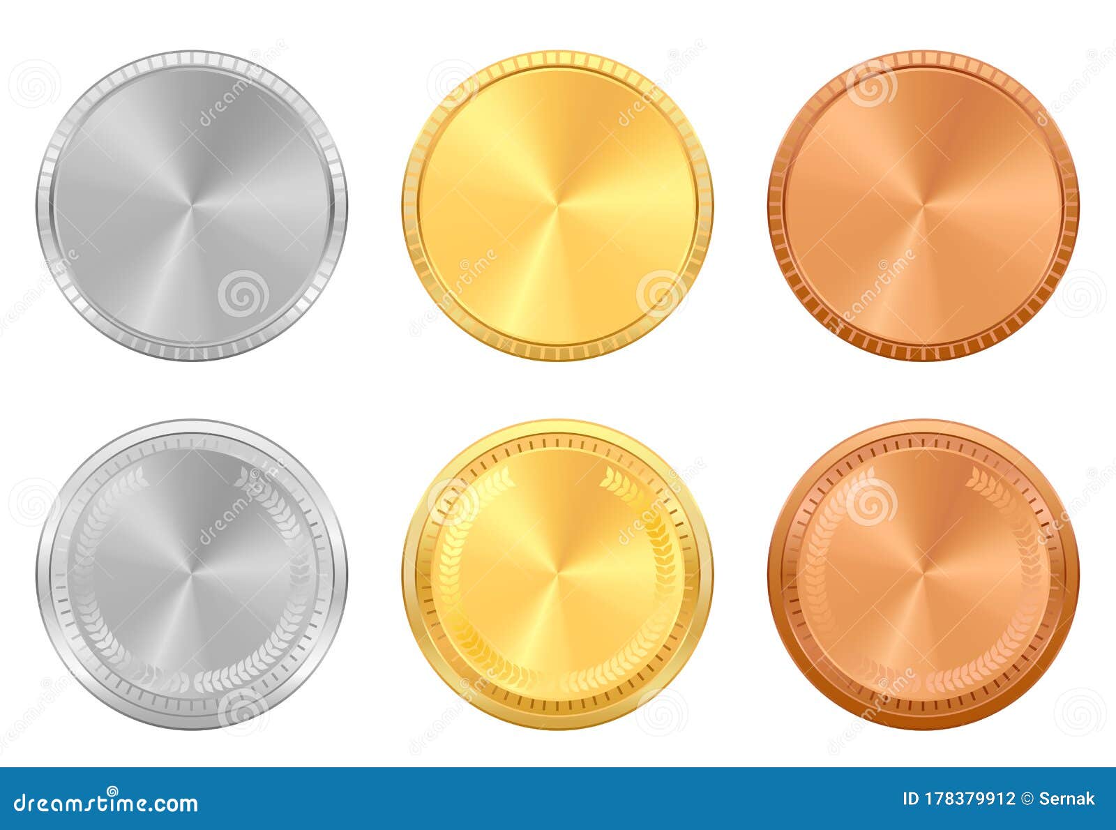 Vector Realistic Award Medals Set Stock Vector - Illustration of glossy ...