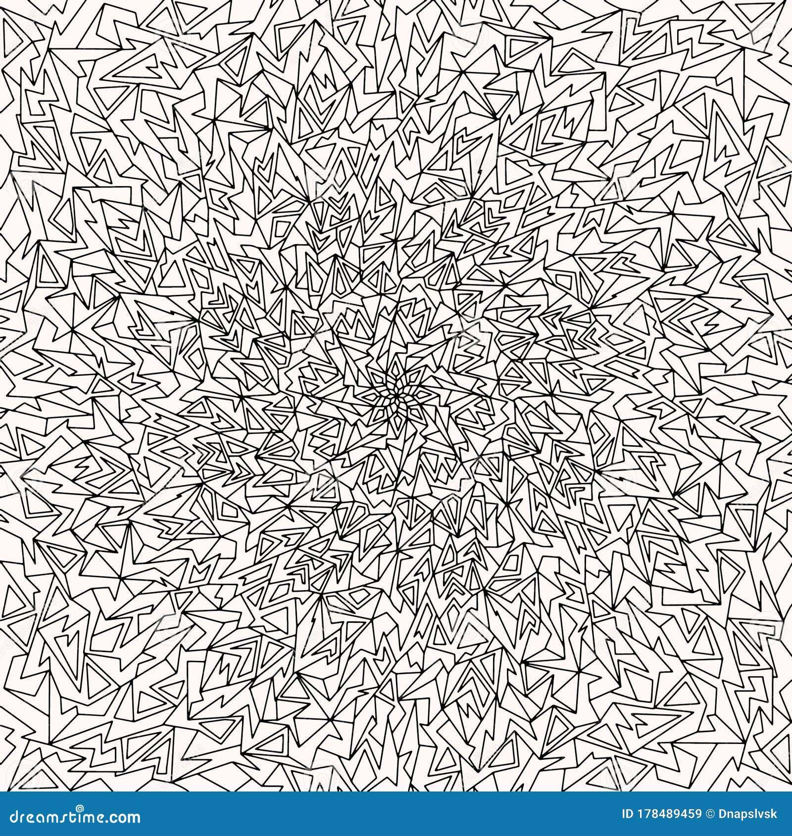 Abstract Mandala with Geometric Figures for Coloring, Vector, Coloring ...