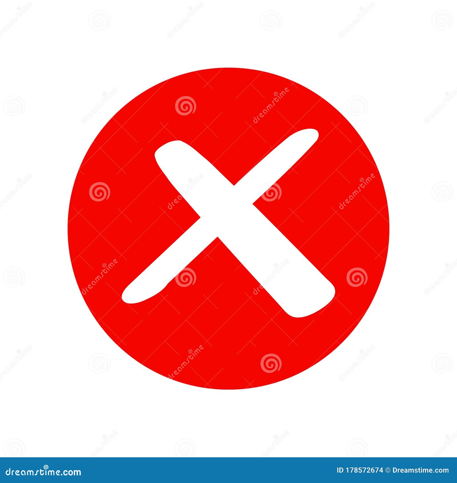 Check Mark Icon . Red Cross Flat Simbol X. Delete Icon Vector ...