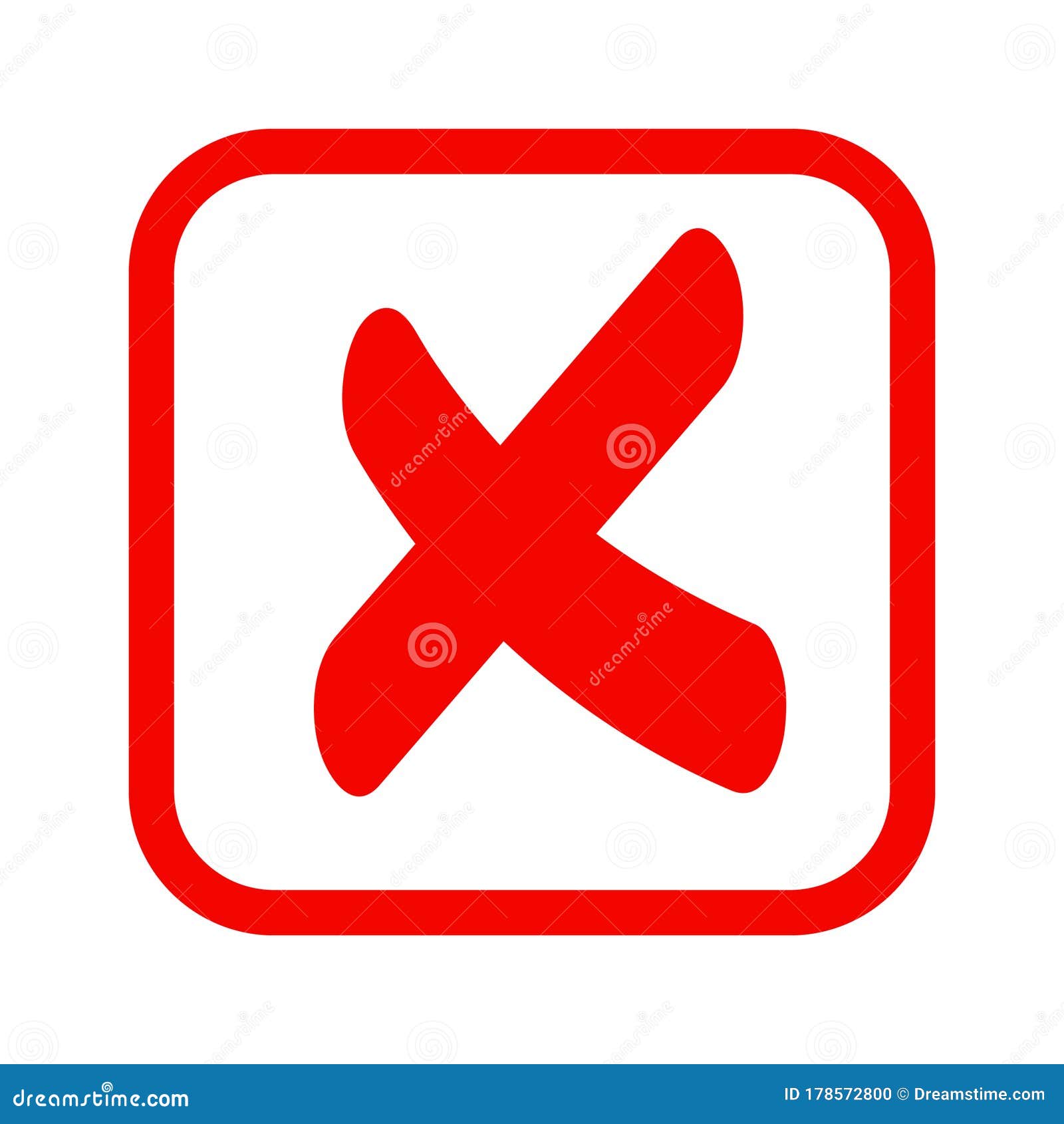 Check Mark Icon . Red Cross Flat Simbol X. Delete Icon Vector ...
