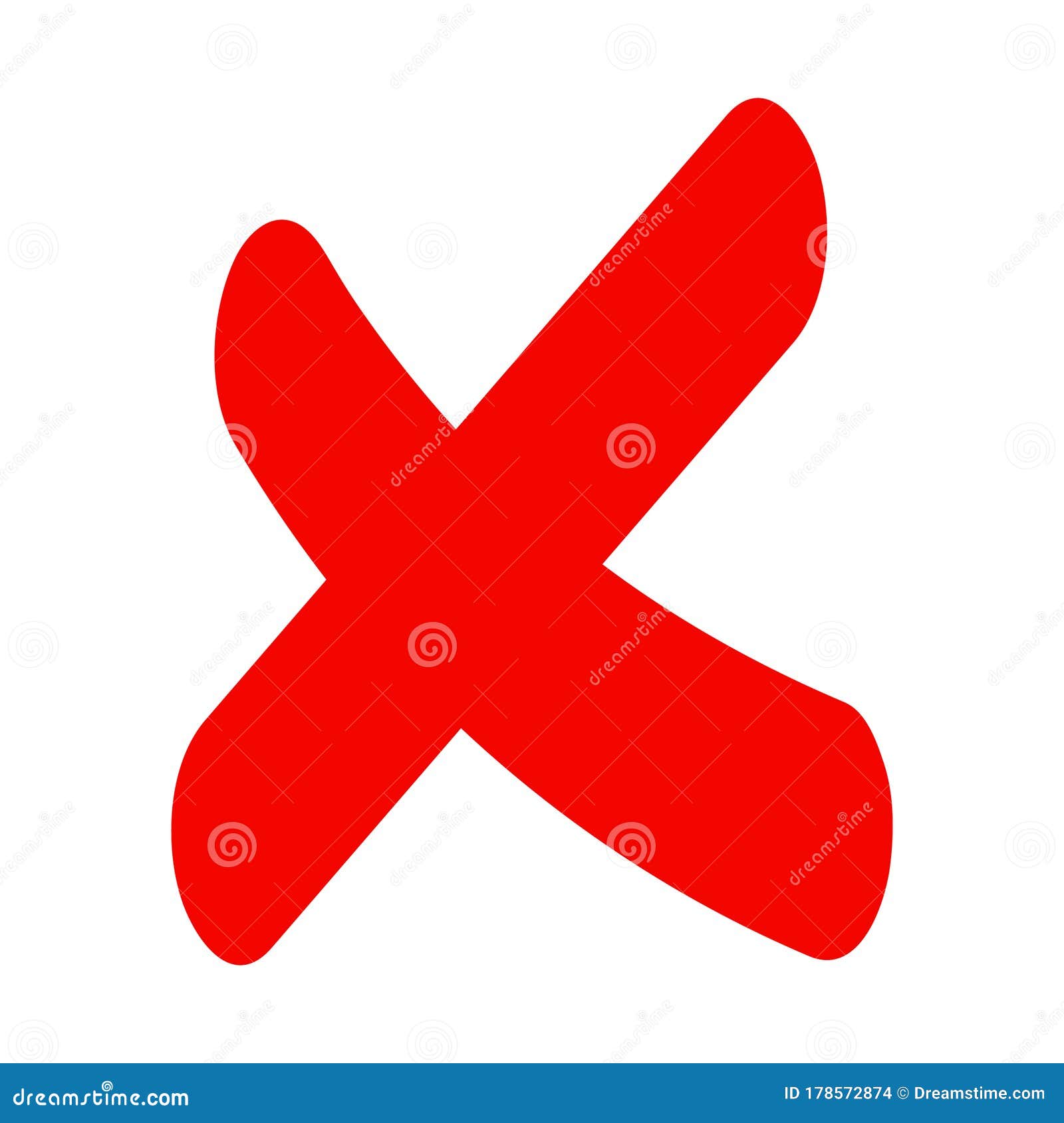 Check Mark Icon . Red Cross Flat Simbol X. Delete Icon Vector ...