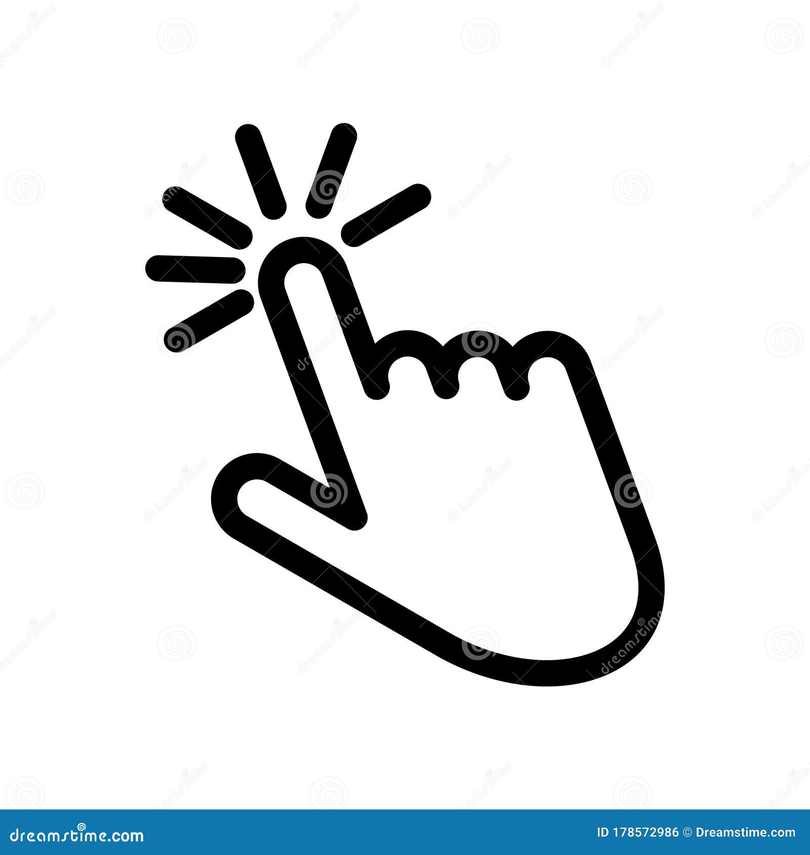 Clicking Finger Icon, Cursor. Hand Pointer, Clicking Icon. Vector EPS ...