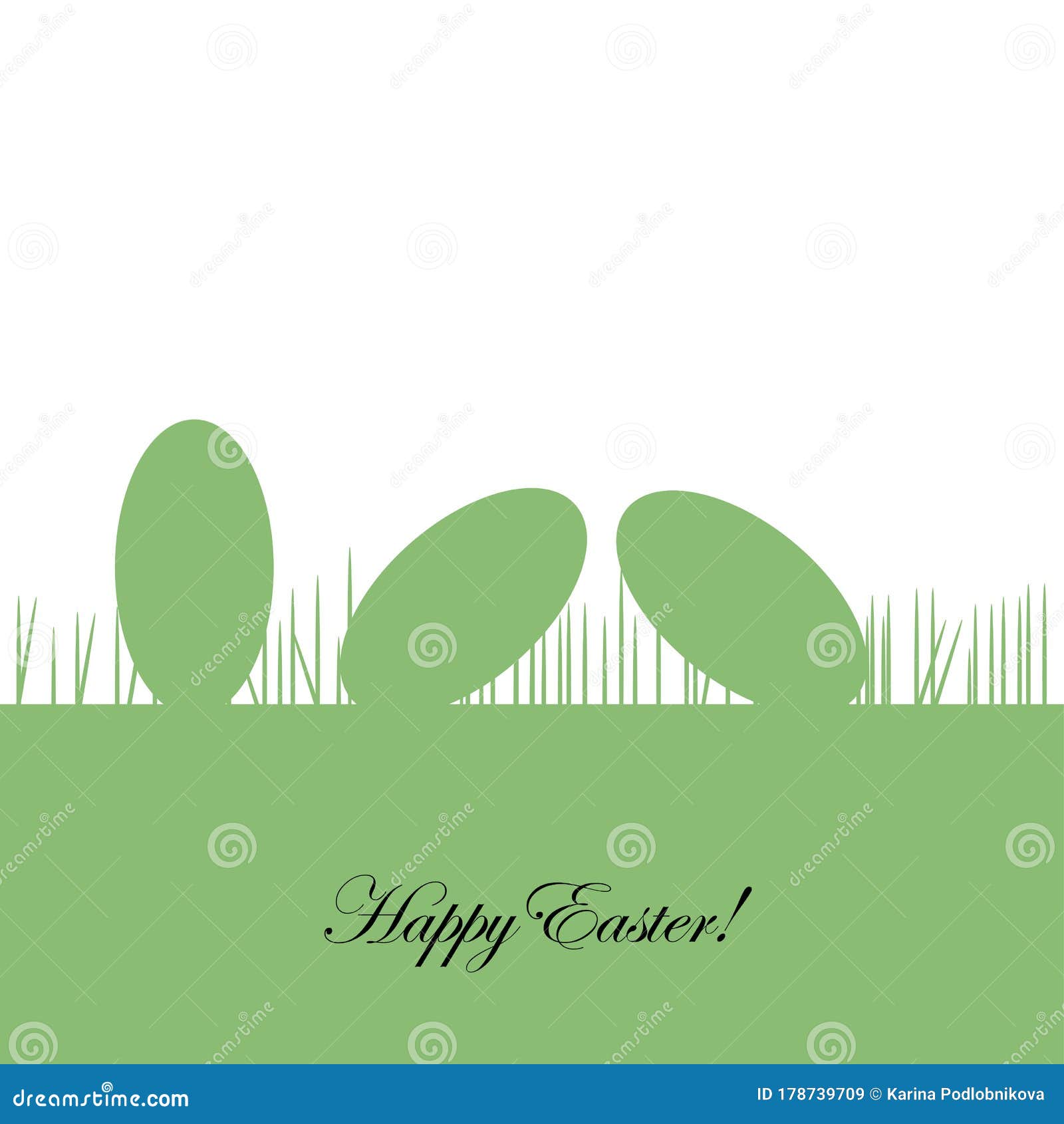 Happy Easter Greeting Card. Eggs on Grass Vector Stock Vector ...