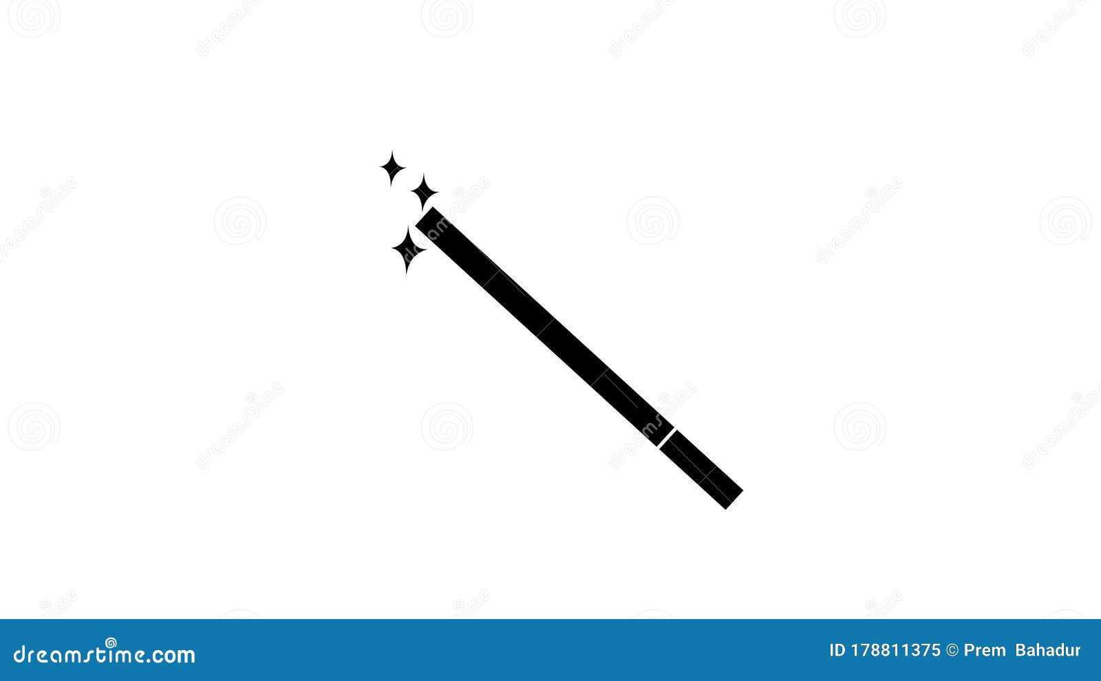 Decorative Magic Wand with a Magic Trace. Stock Illustration ...