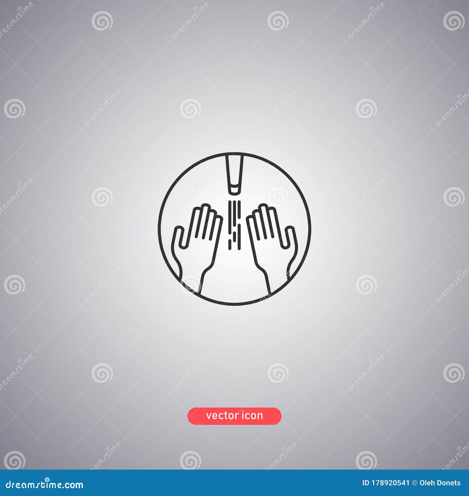 Hand Wash Icon Isolated on Gray Background. Personal Hygiene. Symbol in ...