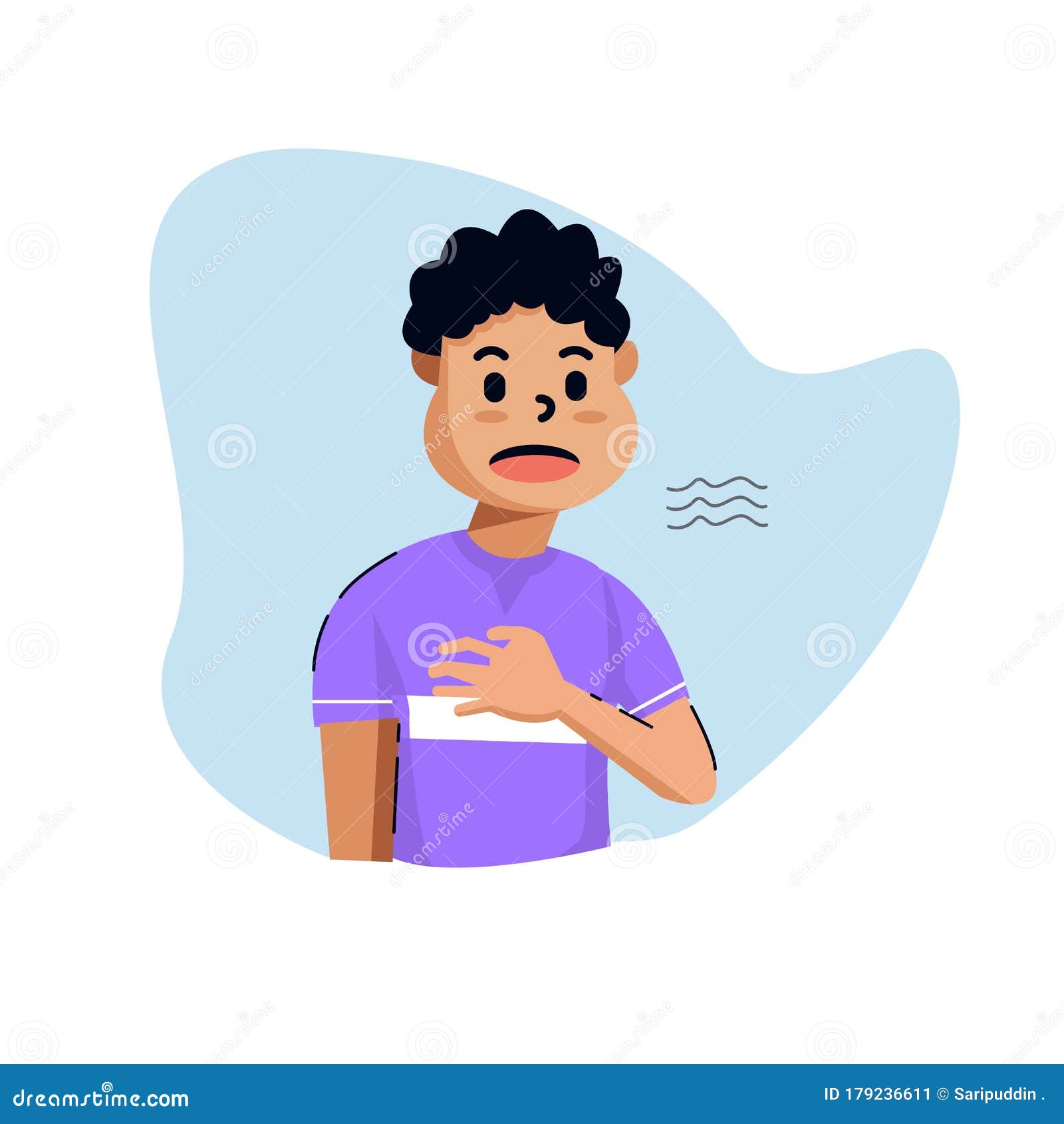 Flat Style Vector Illustration Boy or Man or People with Fever Stock ...