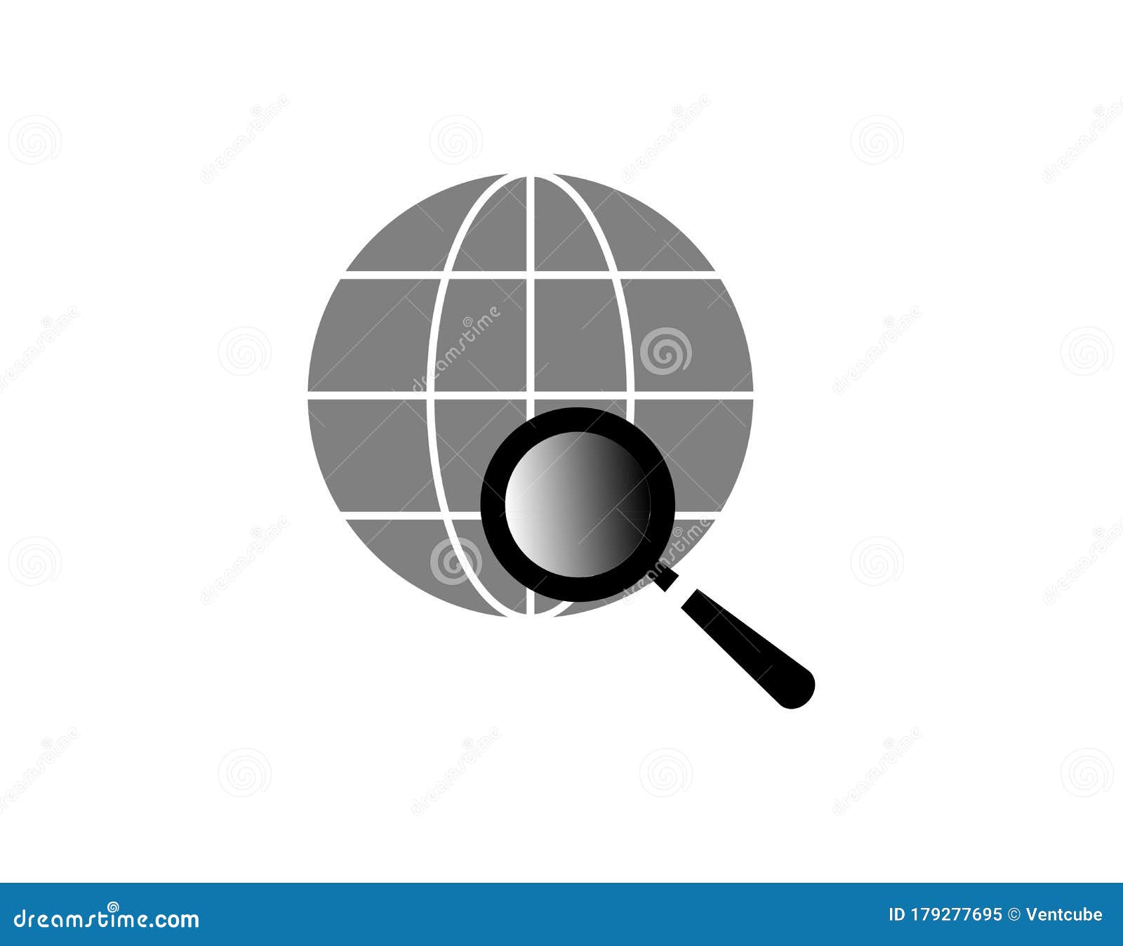 Global Search Flat Icon Vector Image Stock Illustration - Illustration ...