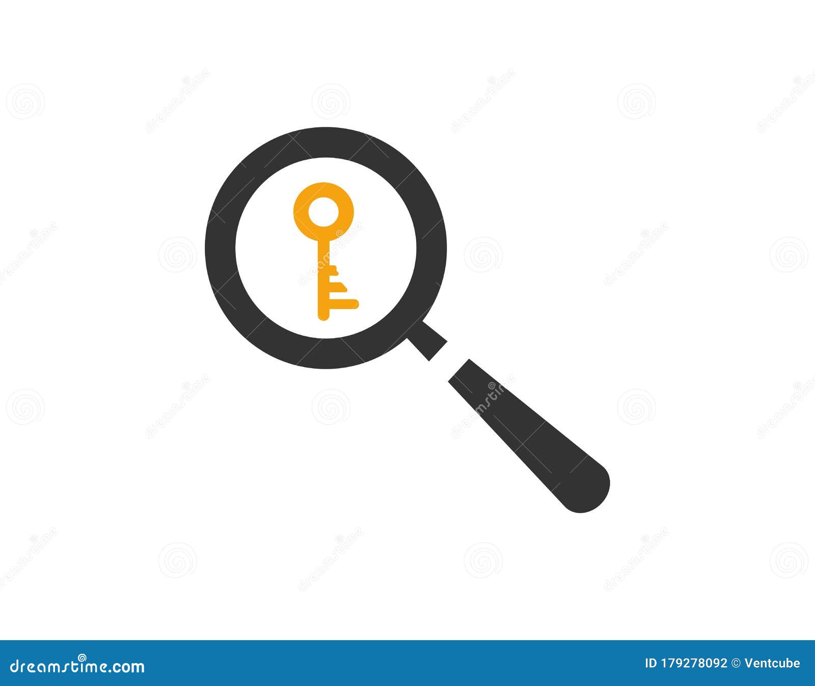 Keyword Search Flat Icon Magnifying Glass and Key Vector Image Stock ...