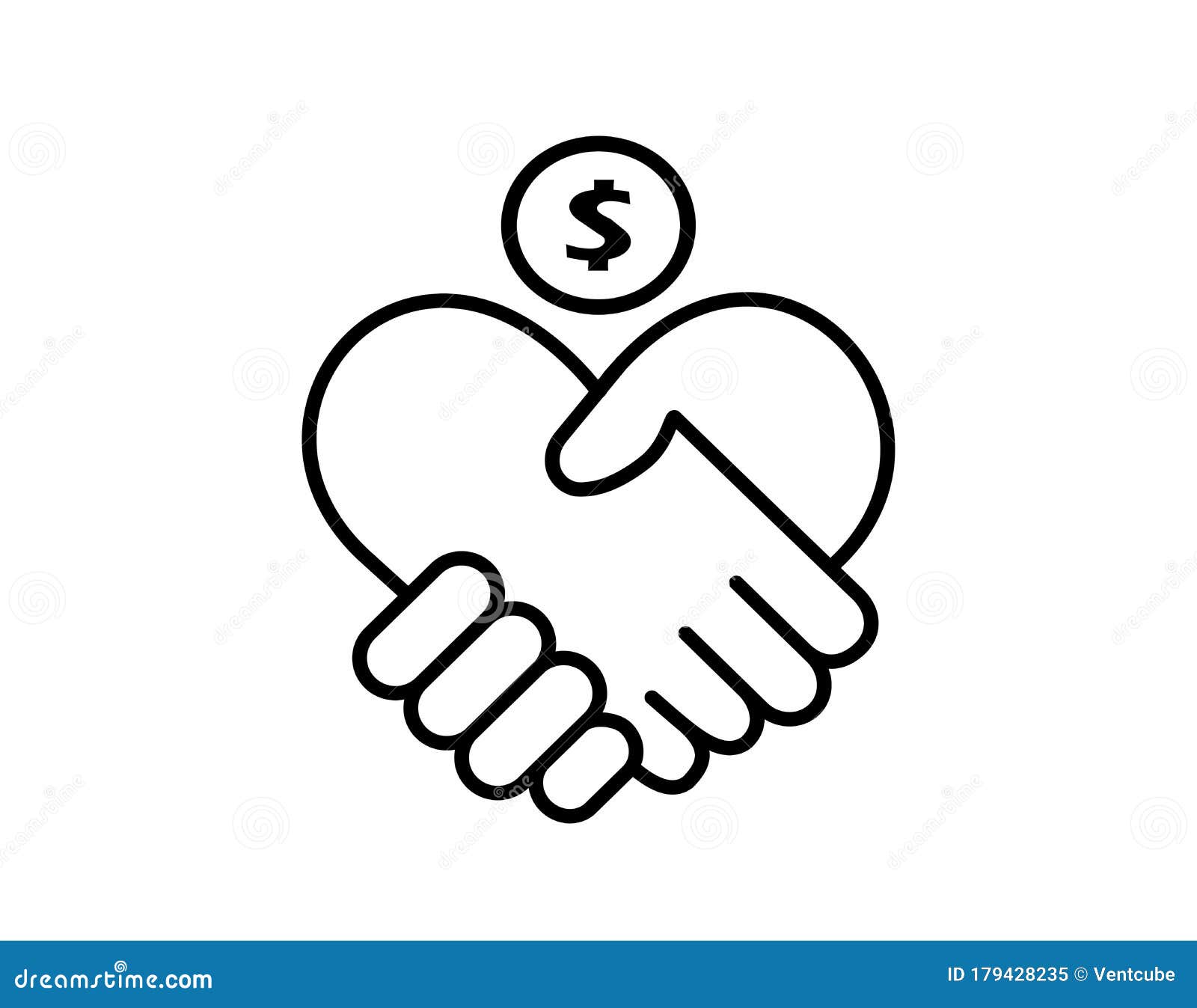 Financial Deal Icon Vector Image Stock Vector - Illustration of drawing ...