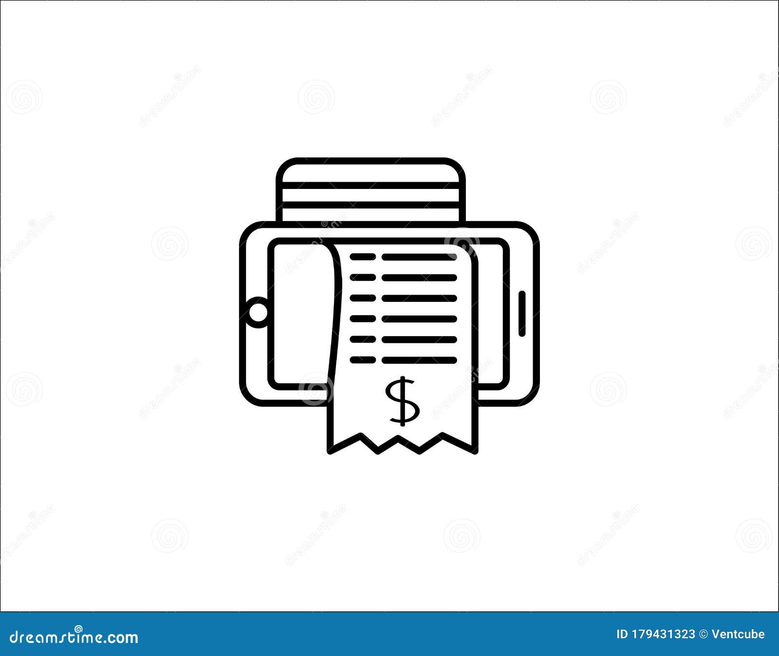 Paper Receipt Icon Simple Style Vector Image Stock Illustration ...