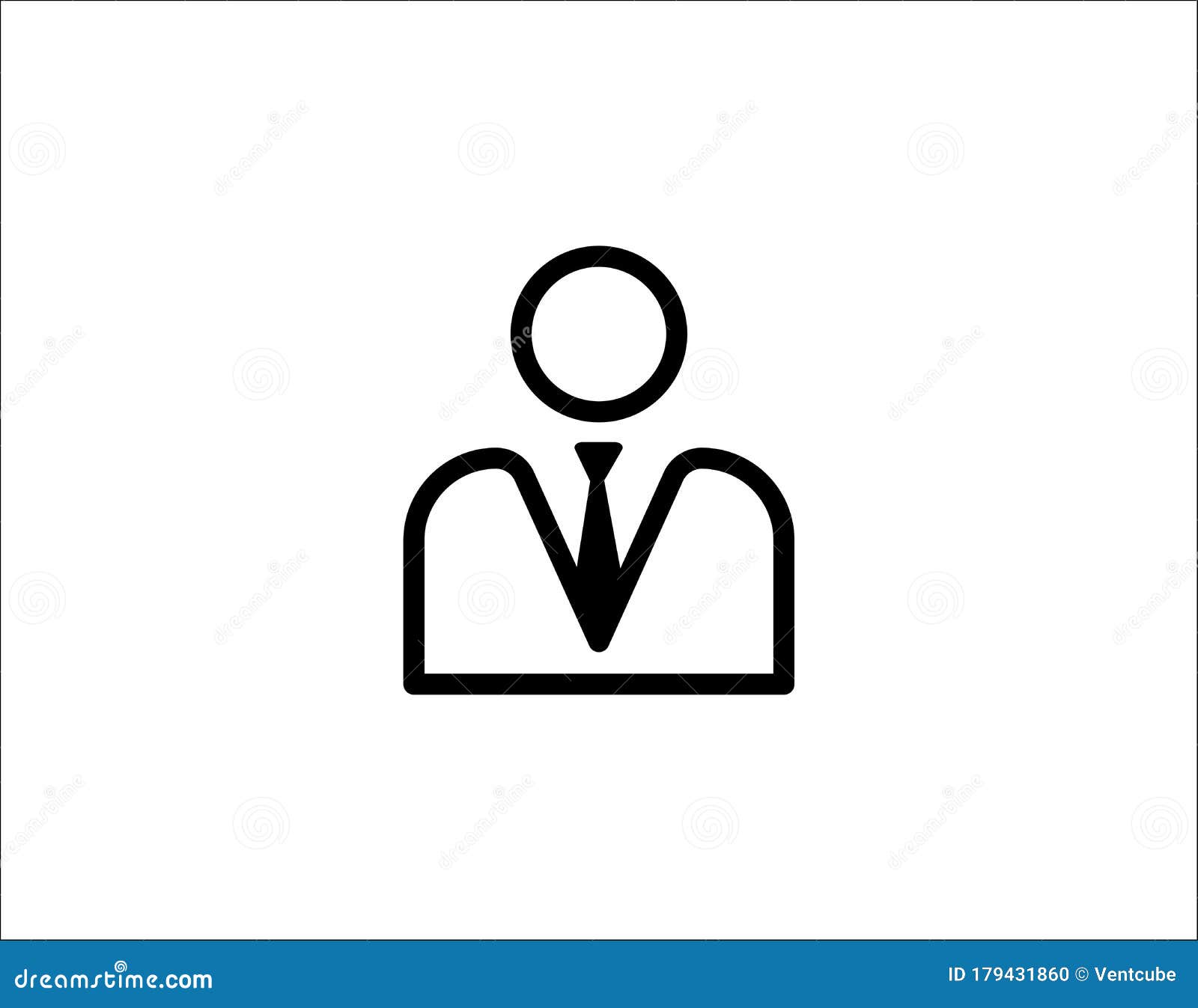Male Manager Icon. Vector Style is Flat Iconic Symbol with Line White ...