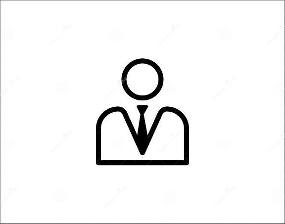 Male Manager Icon. Vector Style is Flat Iconic Symbol with Line White ...