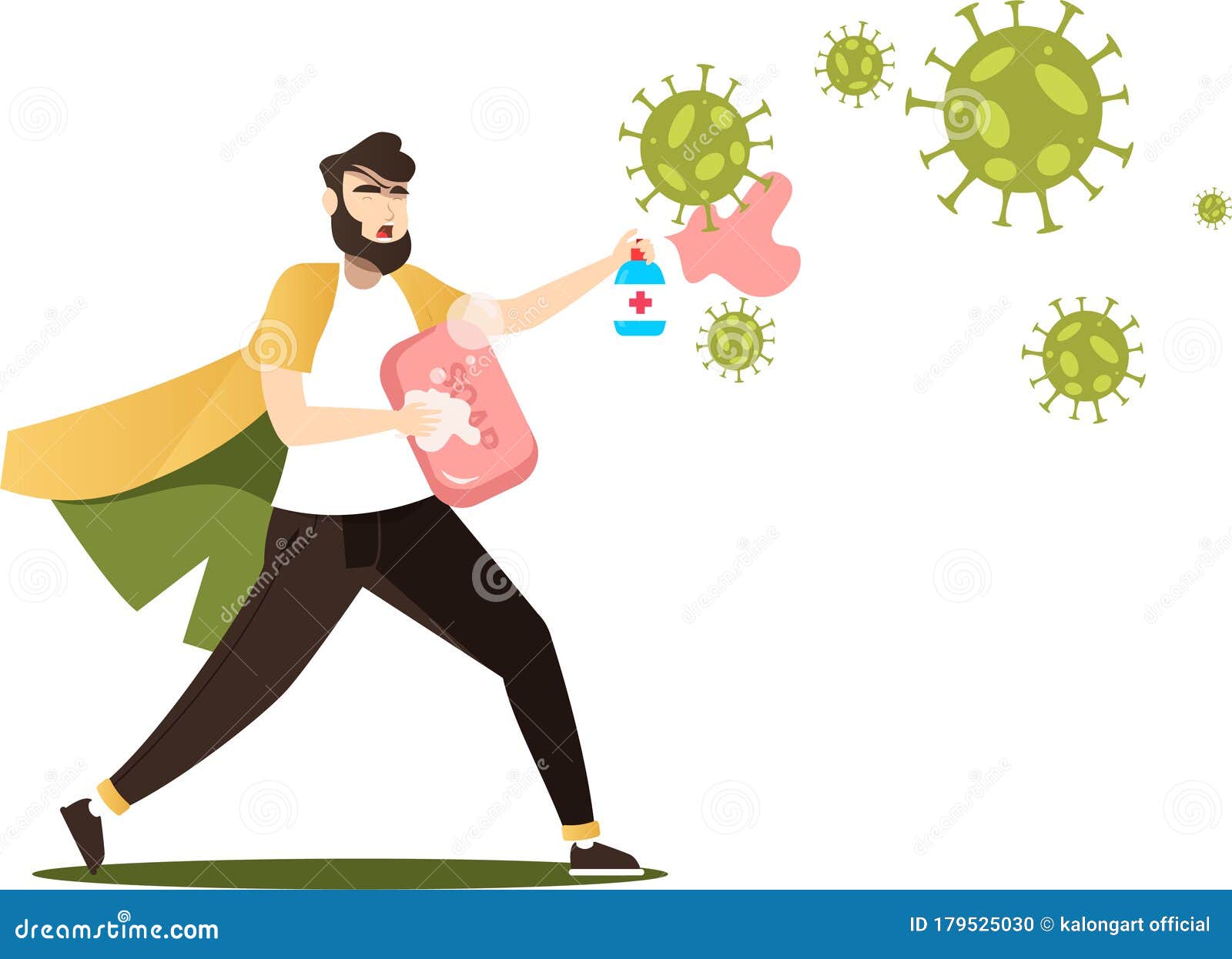 Fight the Virus Illustrated Concept Stock Vector - Illustration of ...