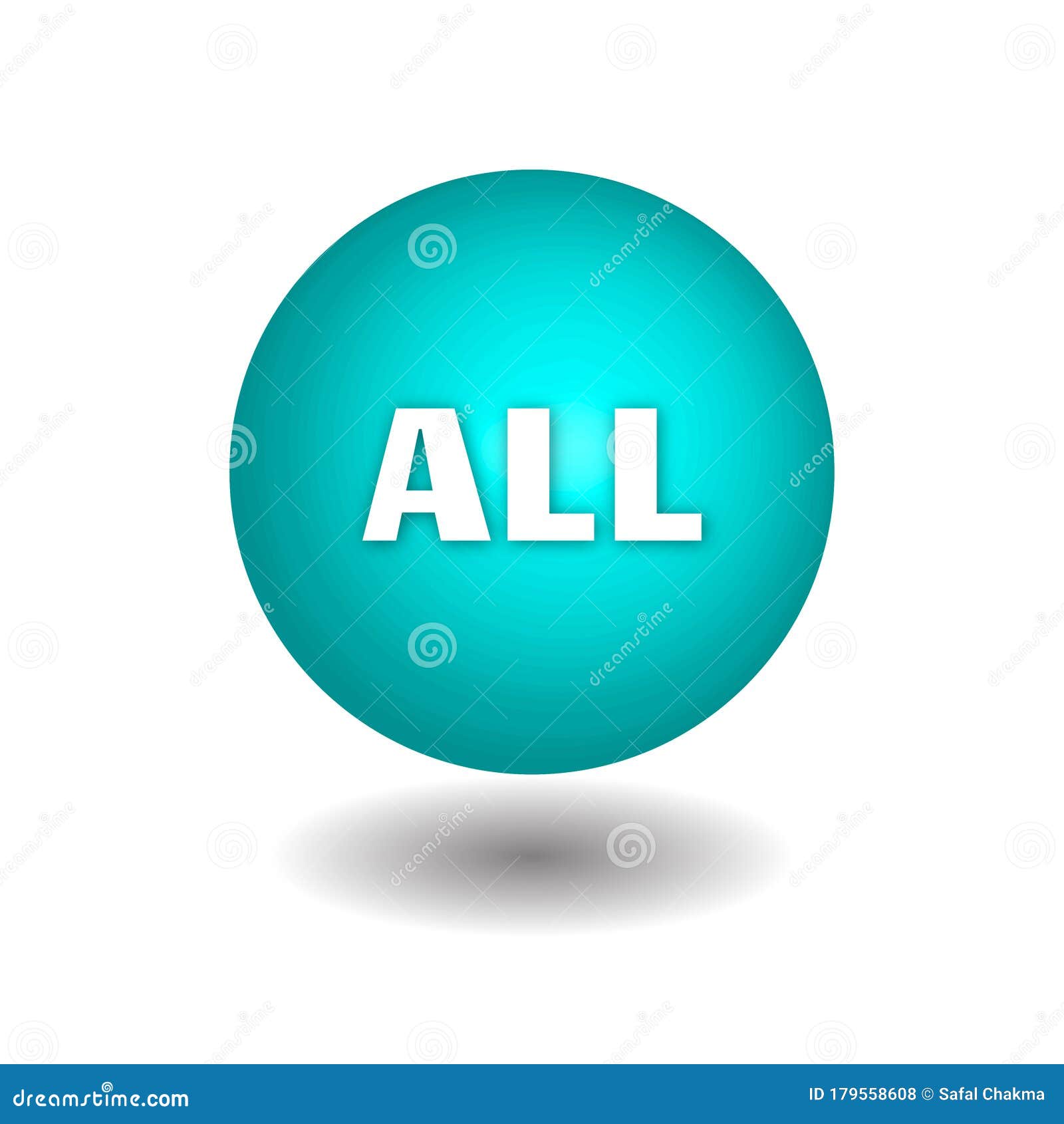 ALL on Blue Circle Isolated Vector Icons on White Background. Stock ...