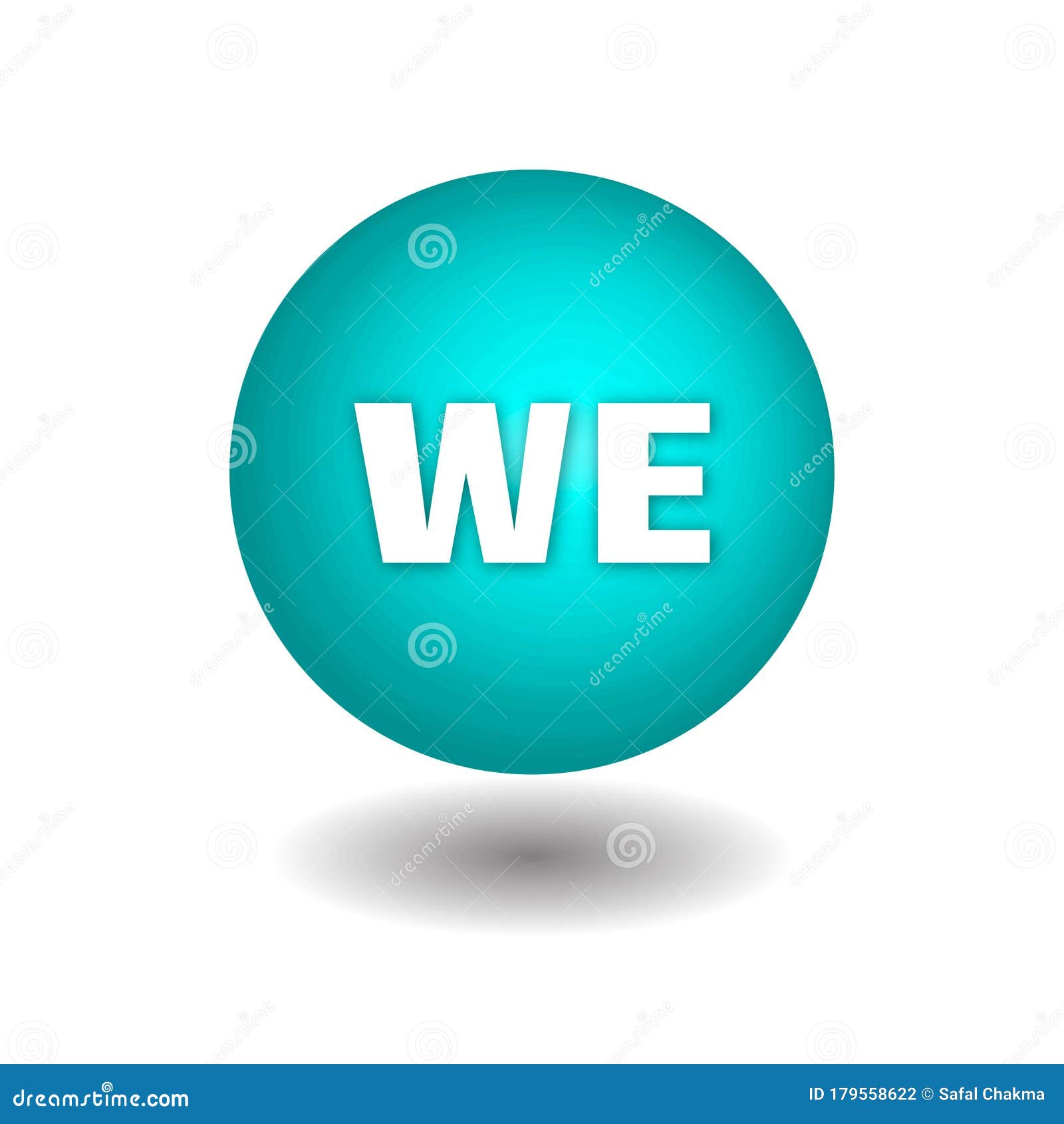 We on Blue Circle Isolated Vector Icons on White Background. Stock ...