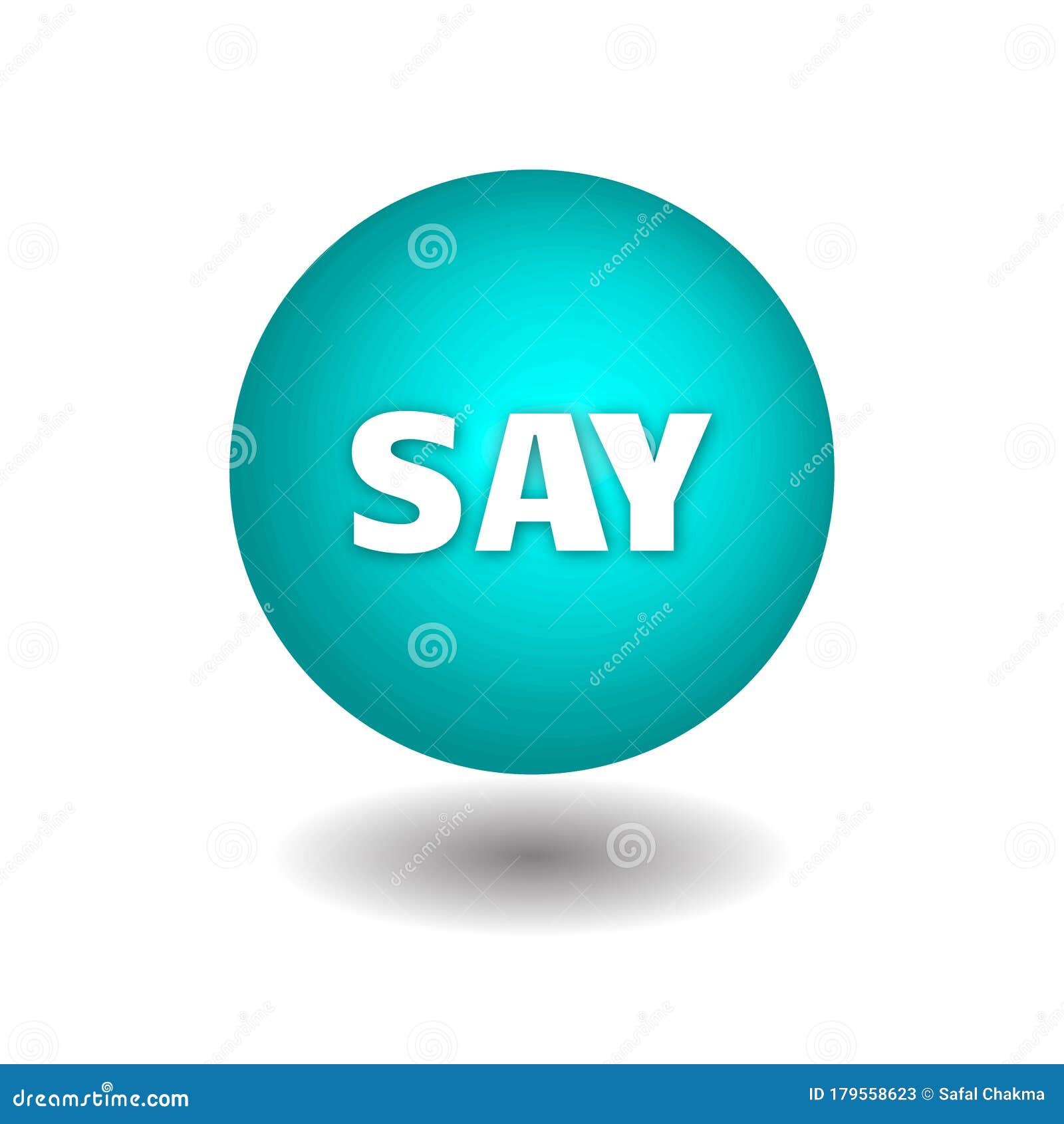 SAY on Blue Circle Isolated Vector Icons on White Background. Stock ...