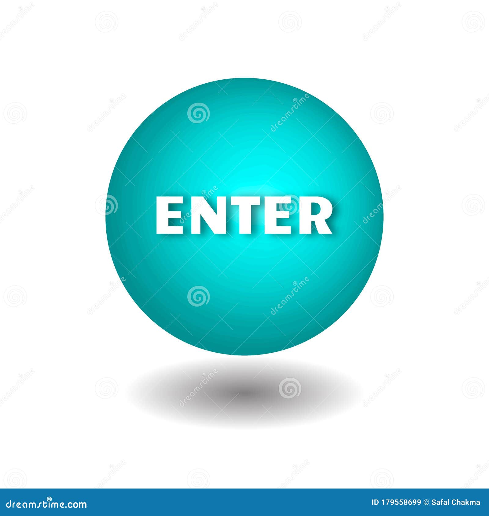ENTER on Blue Circle Isolated Vector Icons on White Background. Stock ...
