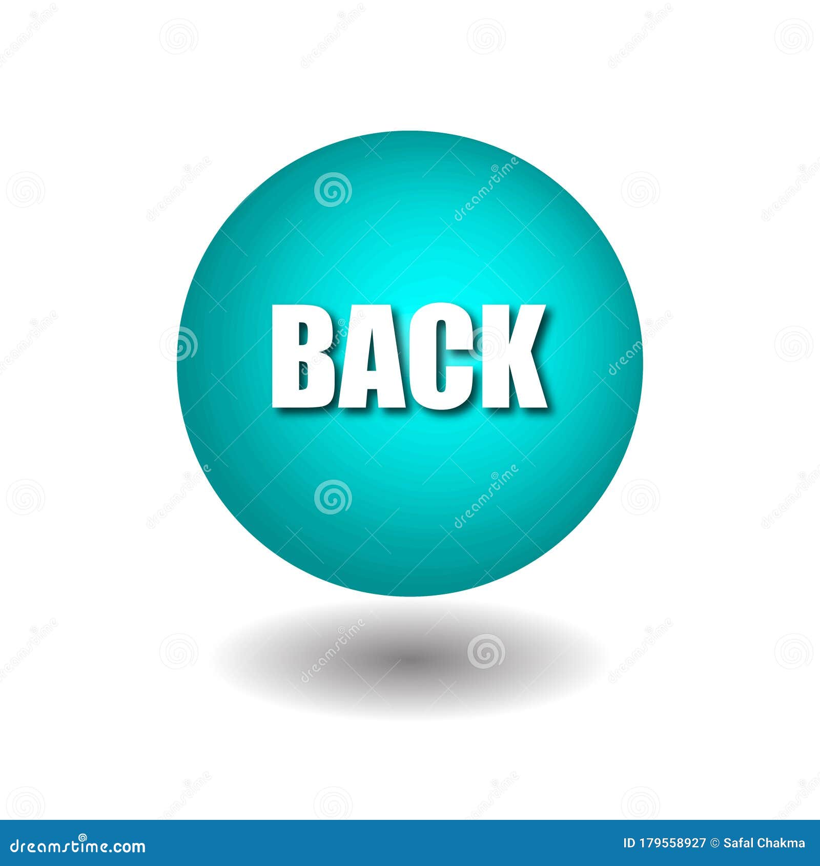 BACK on Blue Circle Isolated Vector Icons on White Background. Stock ...