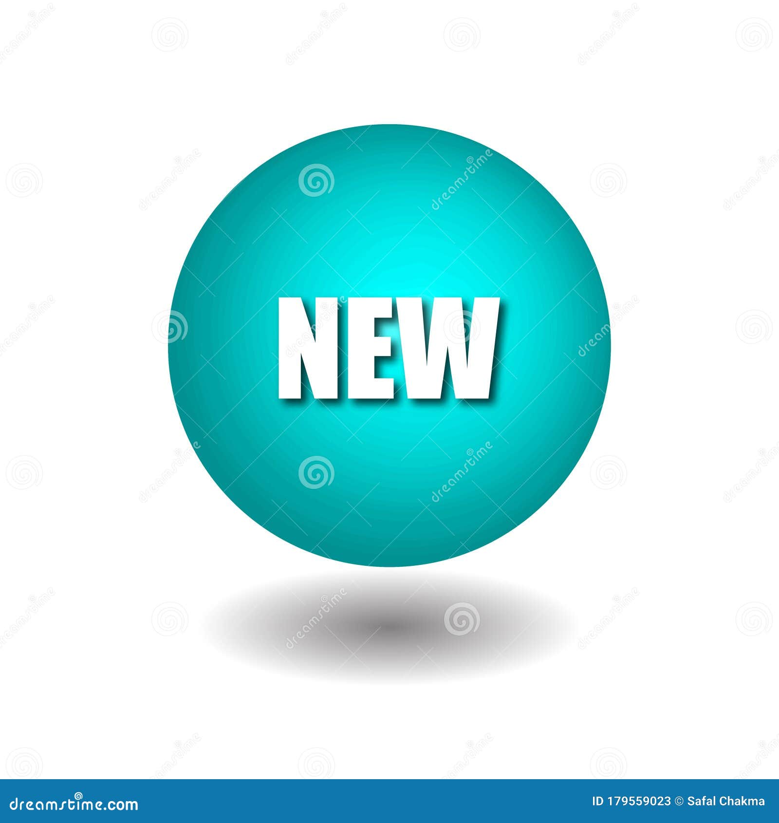 NEW on Blue Circle Isolated Vector Icons on White Background. Stock ...