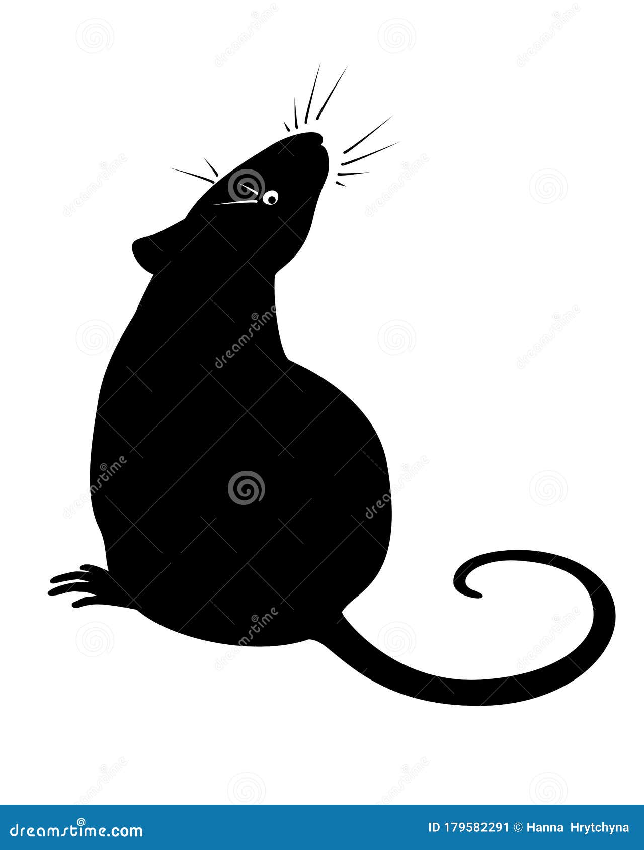 Sitting Rat - Vector Silhouette for Pictogram or Logo. Silhouette of a ...