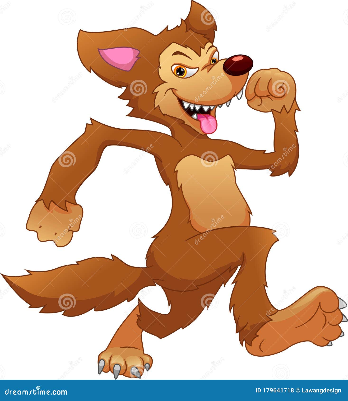 Wolf Cartoon Run on a White Background Stock Vector - Illustration of ...