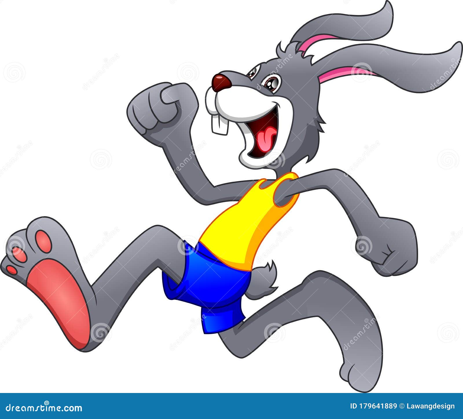 Cartoon happy rabbit run stock vector. Illustration of holiday - 179641889