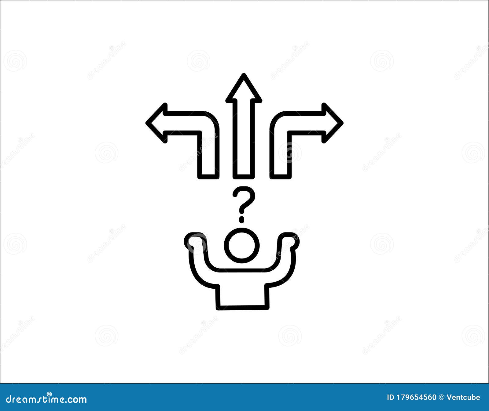 Three-way Direction Arrow Thin Line Icon Vector Image Stock Vector ...