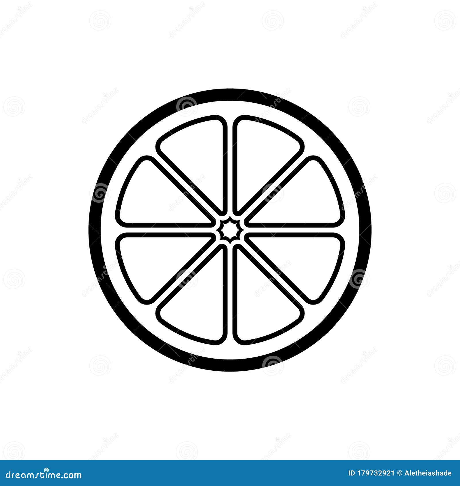 Citrus Fruit Half Slice Outline Vector Icon Illustration Design. Stock ...