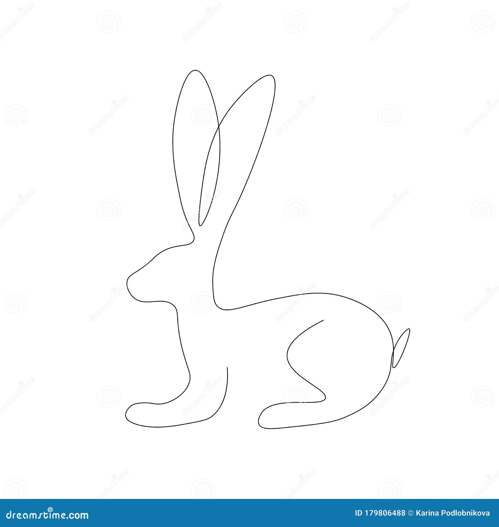 Bunny Continuous Line Drawing, Vector Stock Vector - Illustration of ...