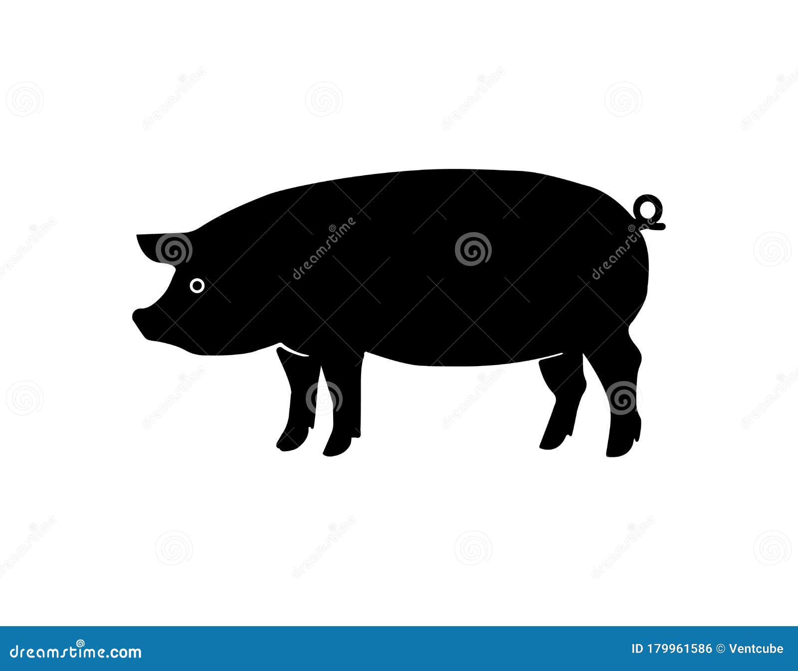 Pork Icon Flat Style Vector Illustration. Stock Illustration ...