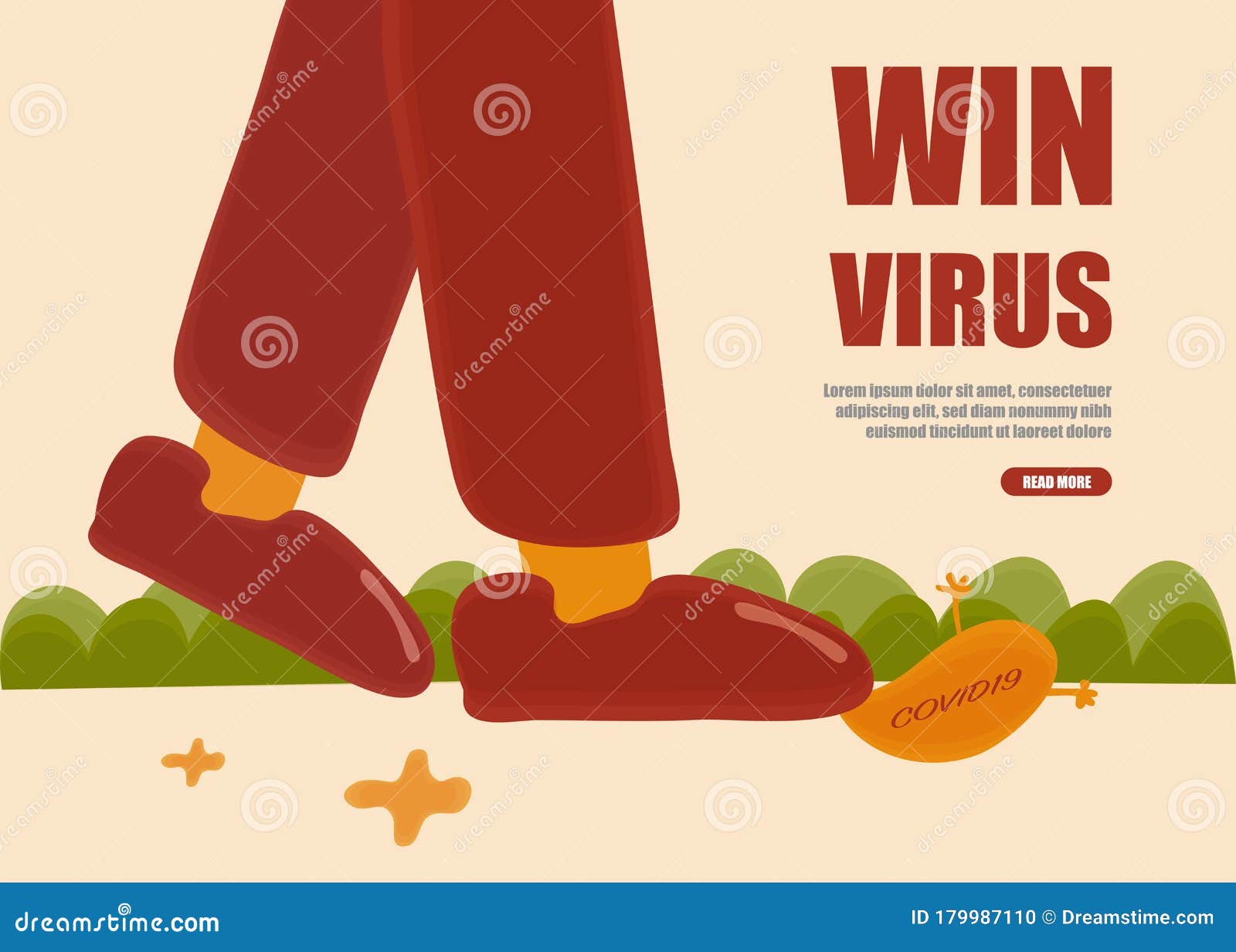 Human Fight Win Corona Virus Covid19 Stock Illustration - Illustration ...