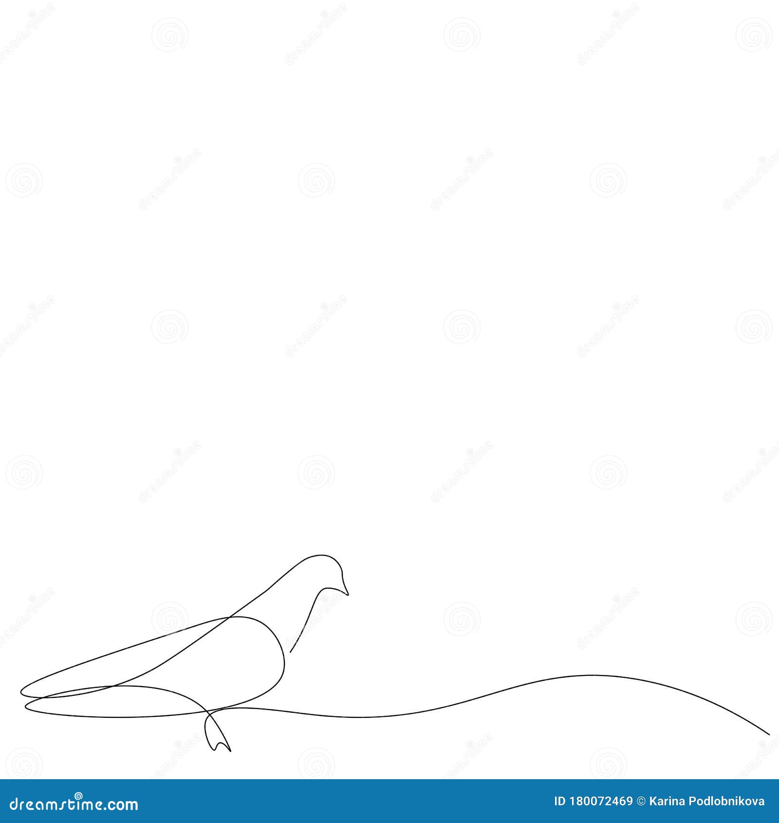 Bird Silhouette Line Drawing, Vector Stock Vector - Illustration of ...