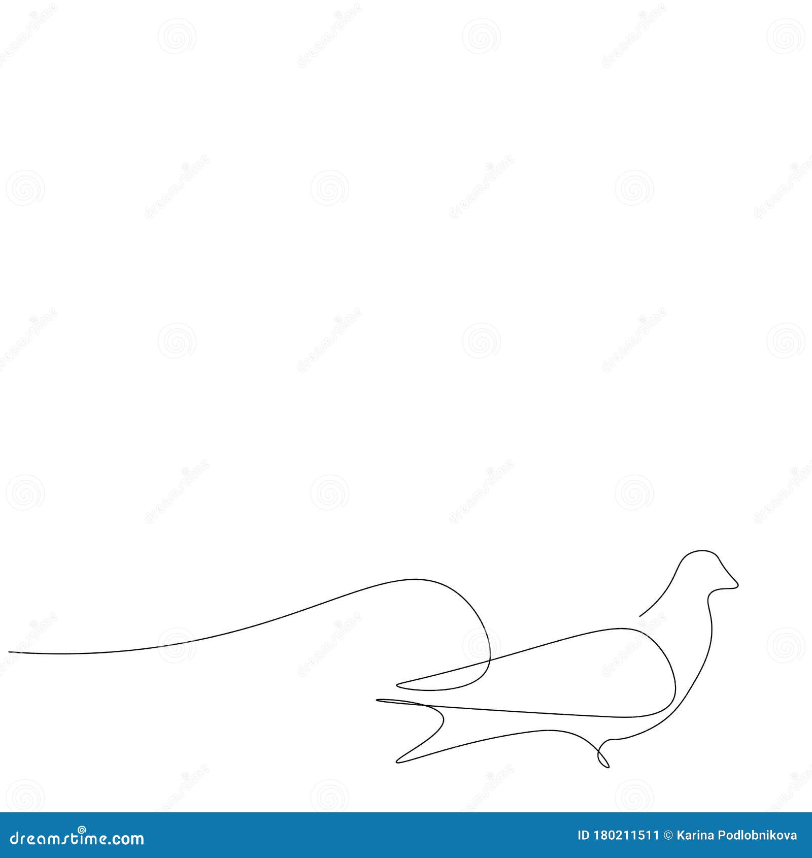 Bird Silhouette Line Drawing Vector Illustration Stock Vector ...