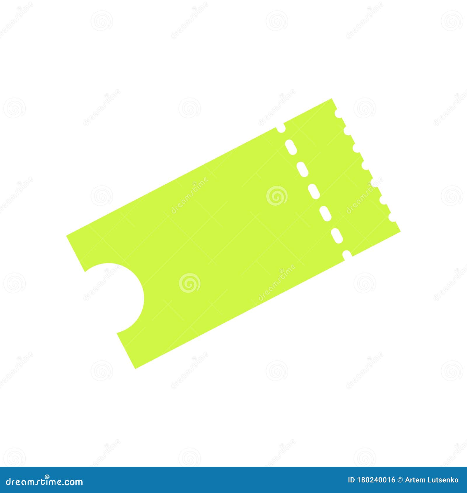 Ticket Icon Vector Illustration in the Flat Style. Ticket Stub Isolated ...