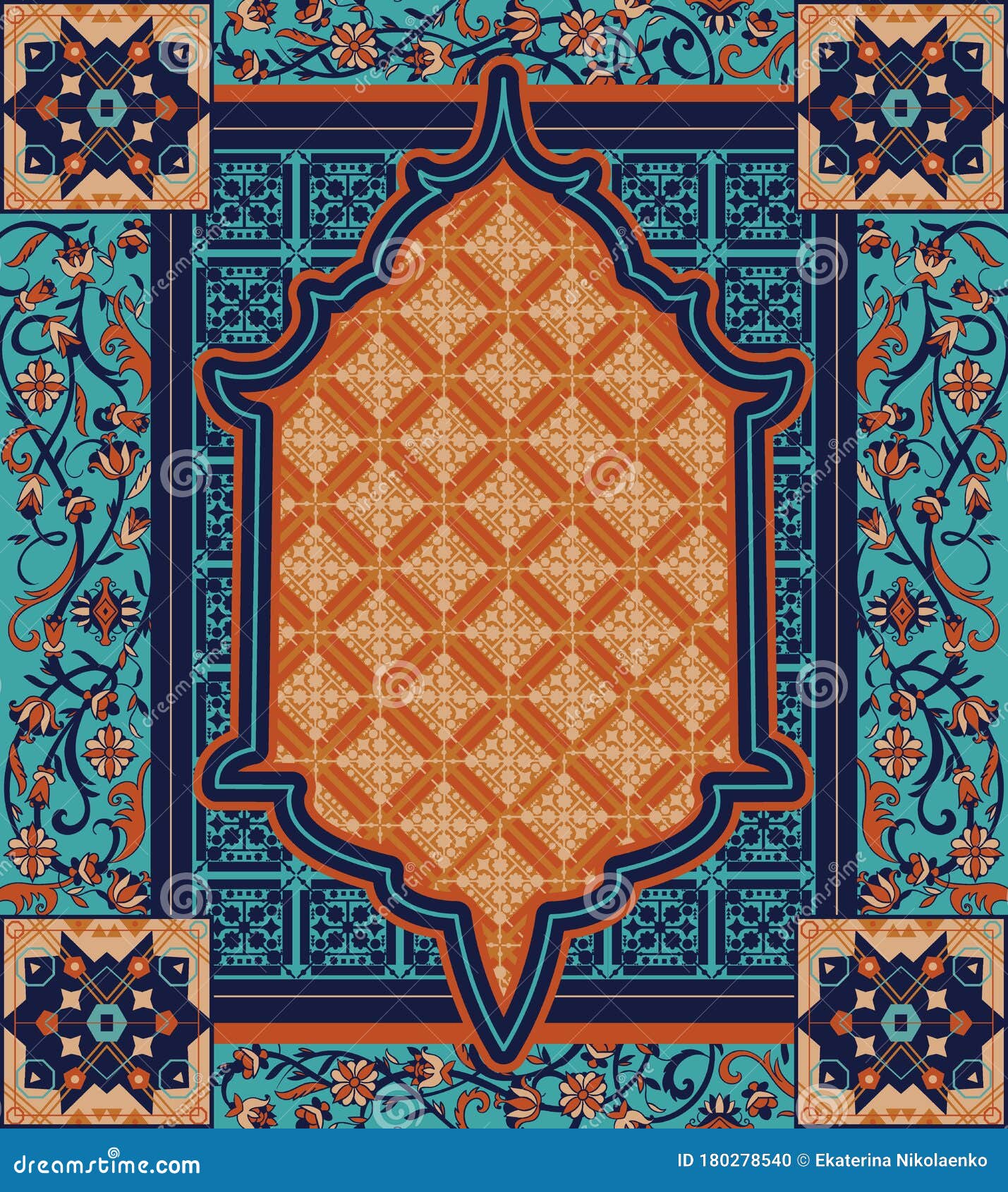 Arabic Floral Arch. Traditional Islamic Ornament. Mosque Decoration ...