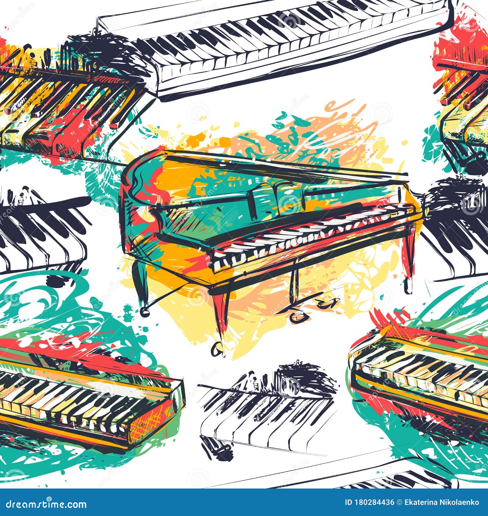 Abstract Piano Drawing