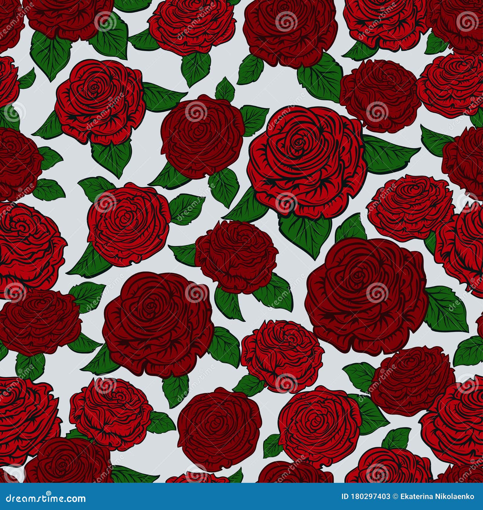 Seamless Pattern with Red Roses. Design Template for Mother`s Day ...
