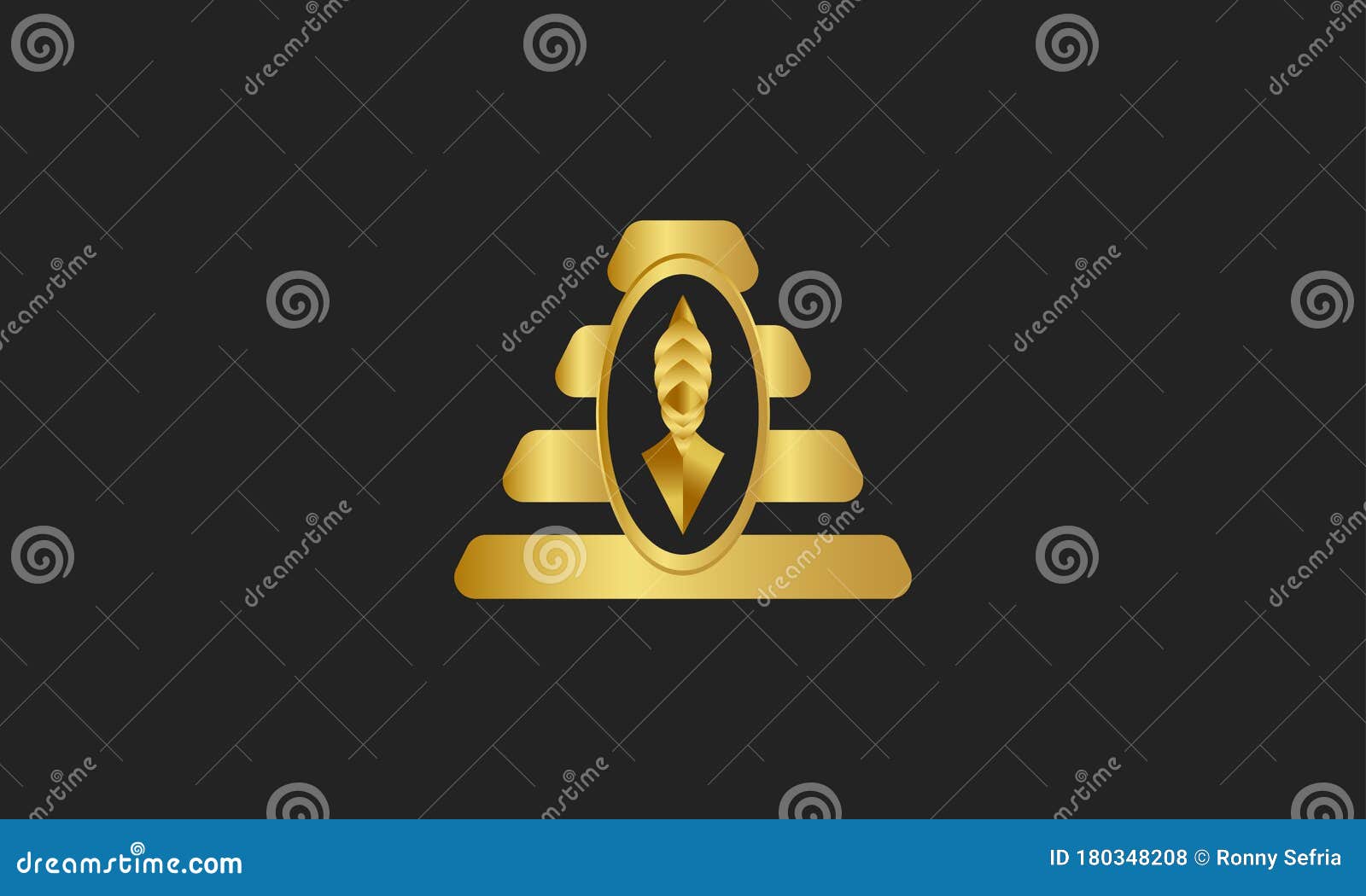 3d Pyramid Logo in Gold Gradient Stock Vector - Illustration of ...